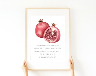 Pomegranate Watercolor DIGITAL PRINT - Etsy