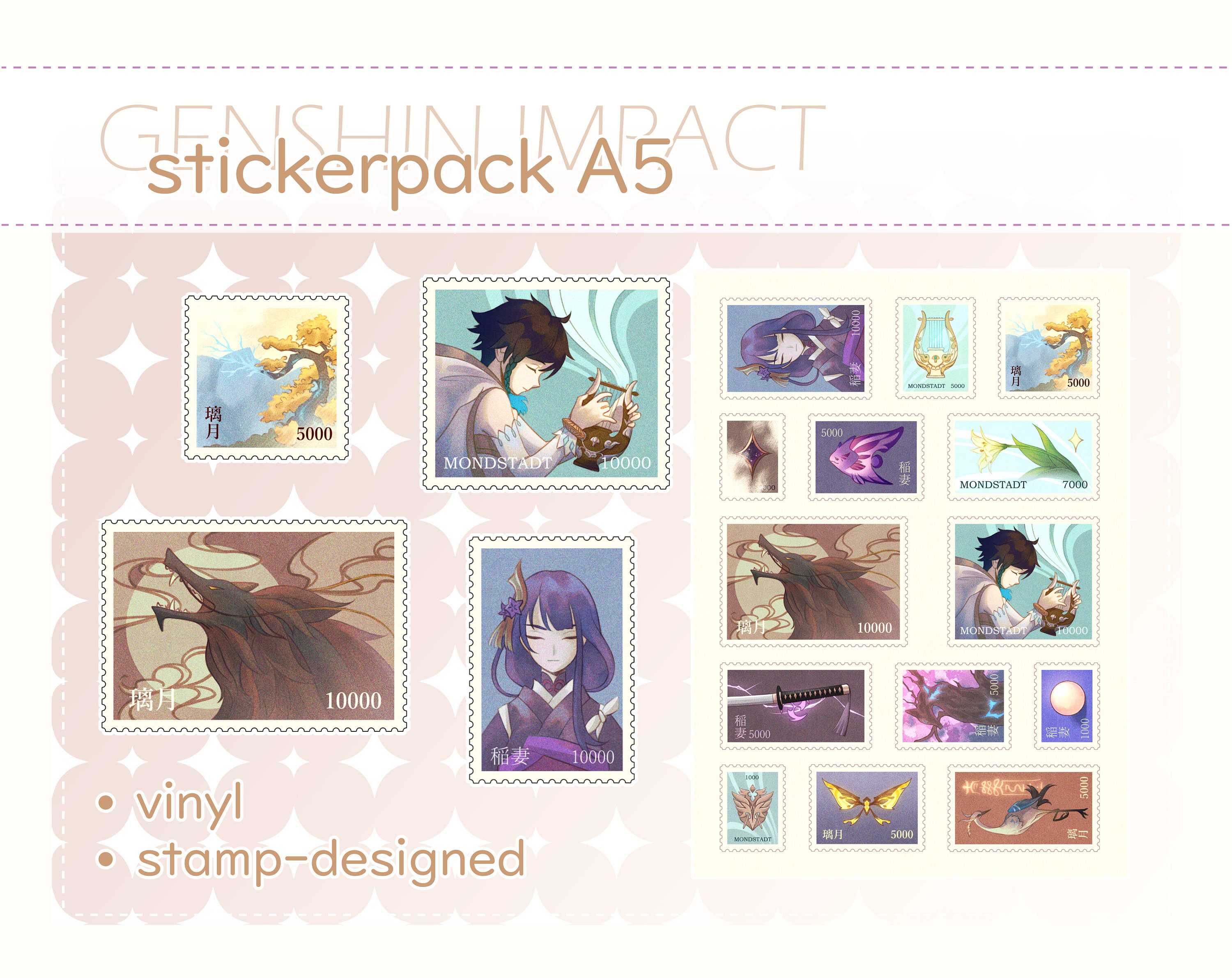 Genshin Impact Stamps Stickerpack - Etsy