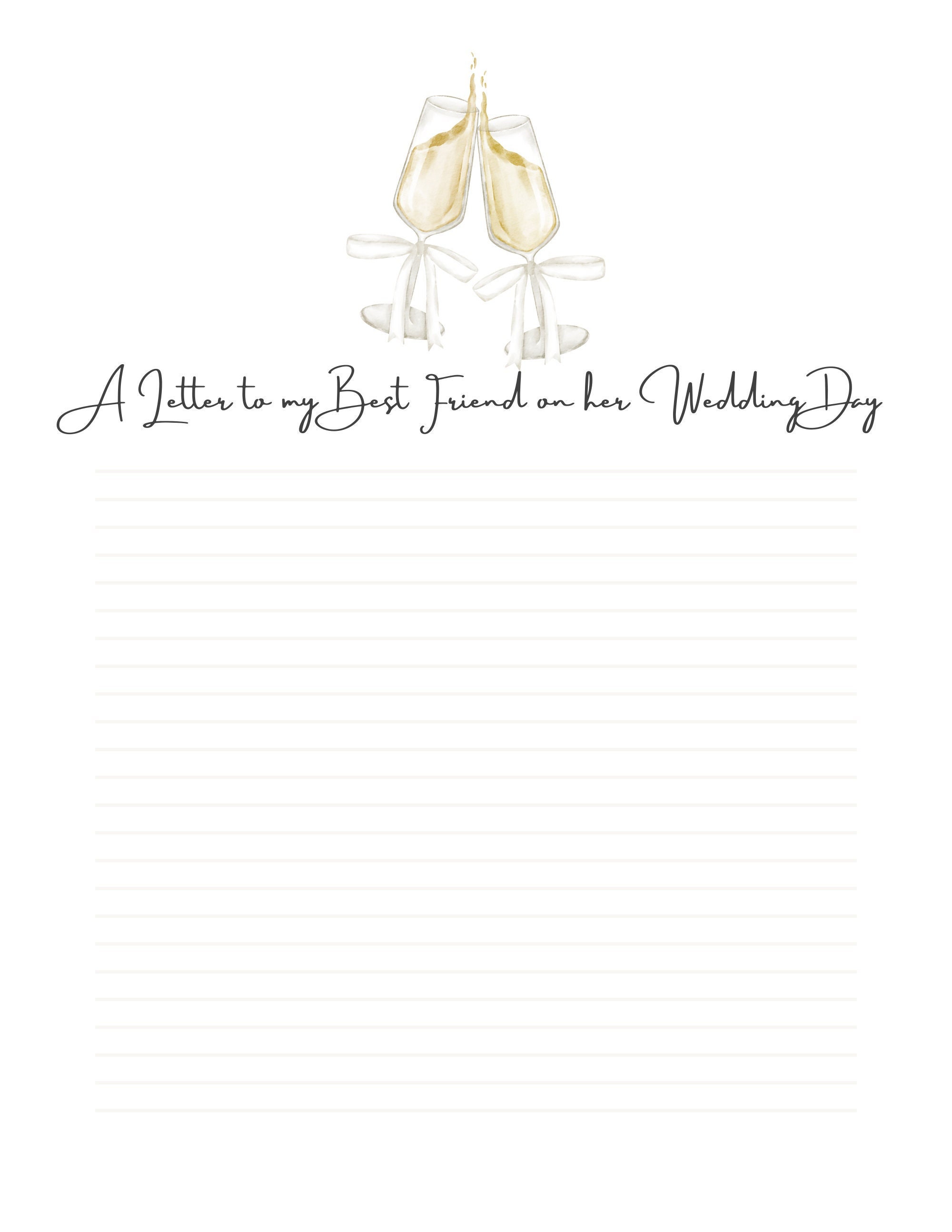 A Letter to My Best Friend on Her Wedding Day - Etsy