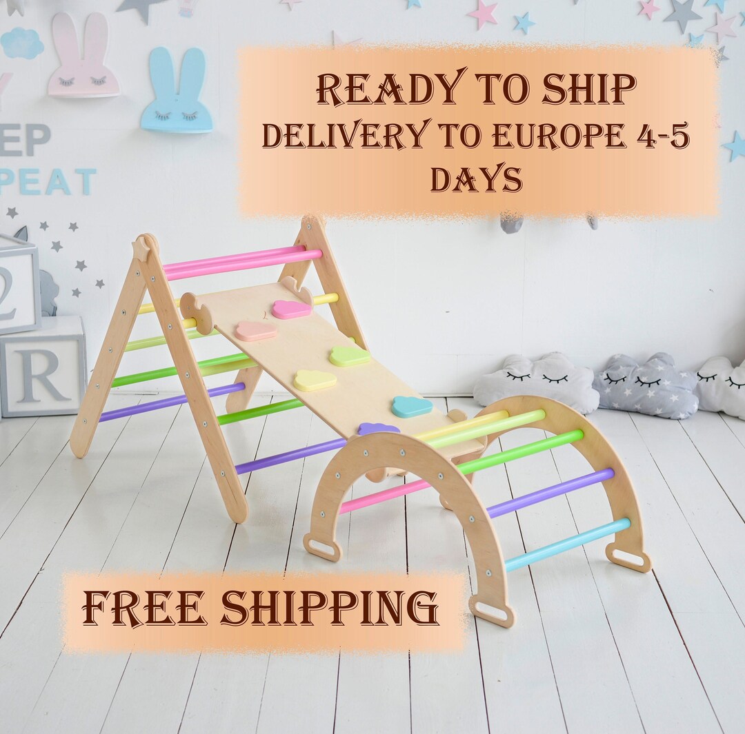 Set of 3items:development Trianglearchramp With Slide, Montessori ...