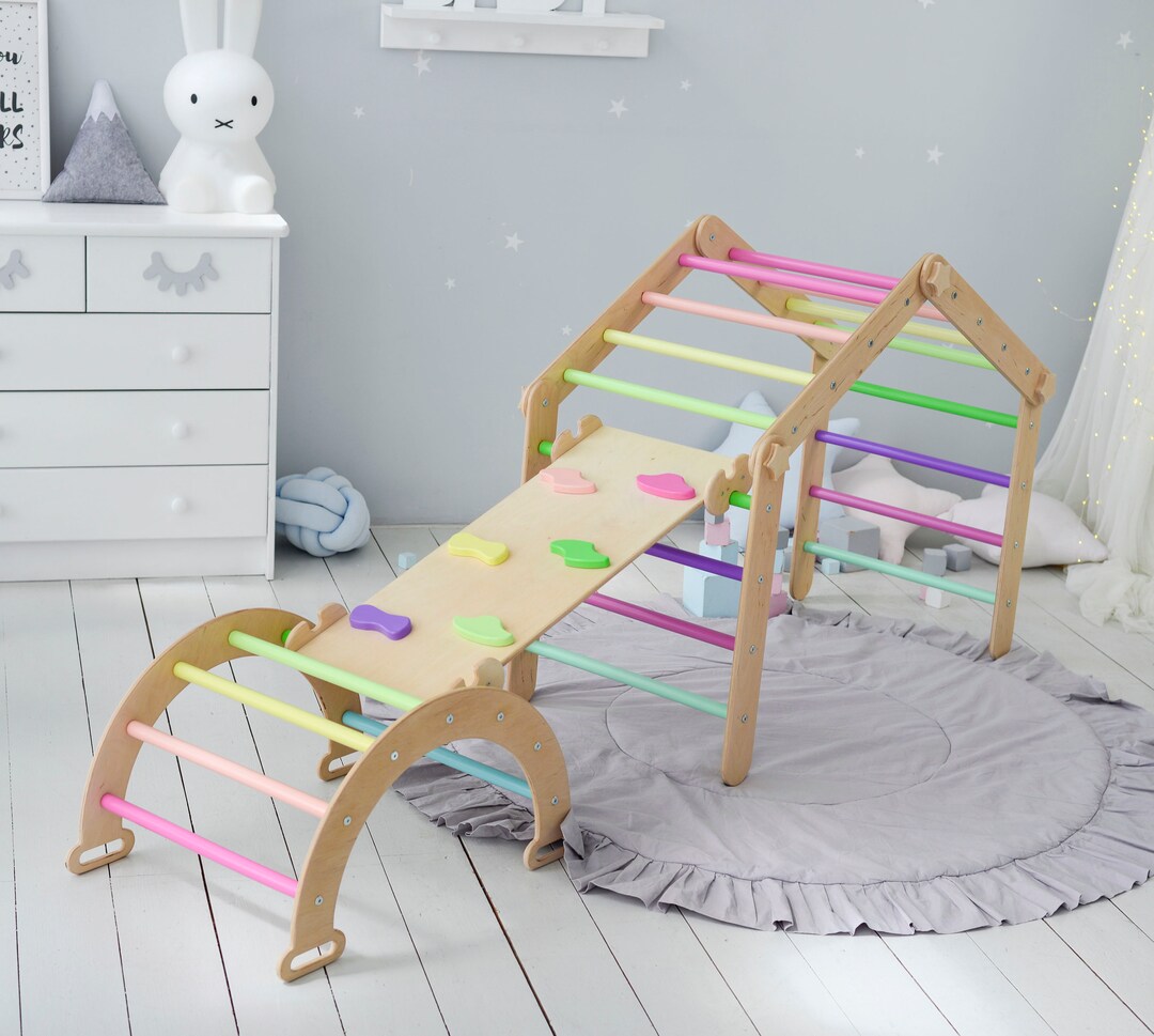 Climbing Triangle, Arch, Ramp With Slide, Montessori Climbing Triangle ...