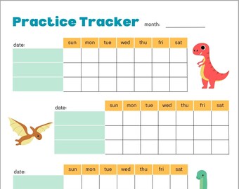 PRACTICE TRACKER Simple Black & White for Music Teachers - Etsy