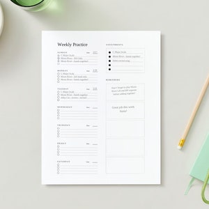Weekly Practice Tracker (daily Details!) - Etsy