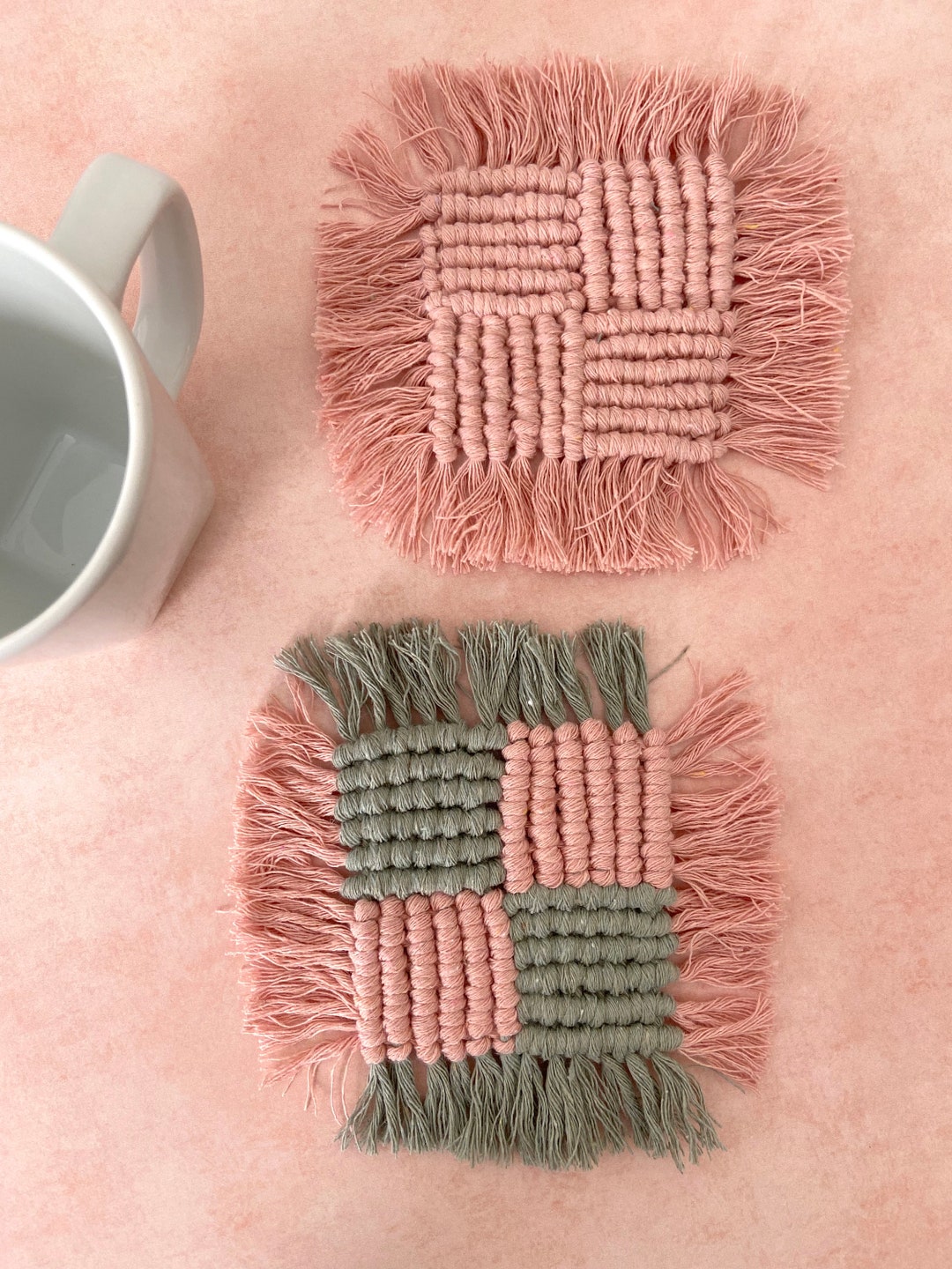 Macramé Coasters Set of Two - Etsy