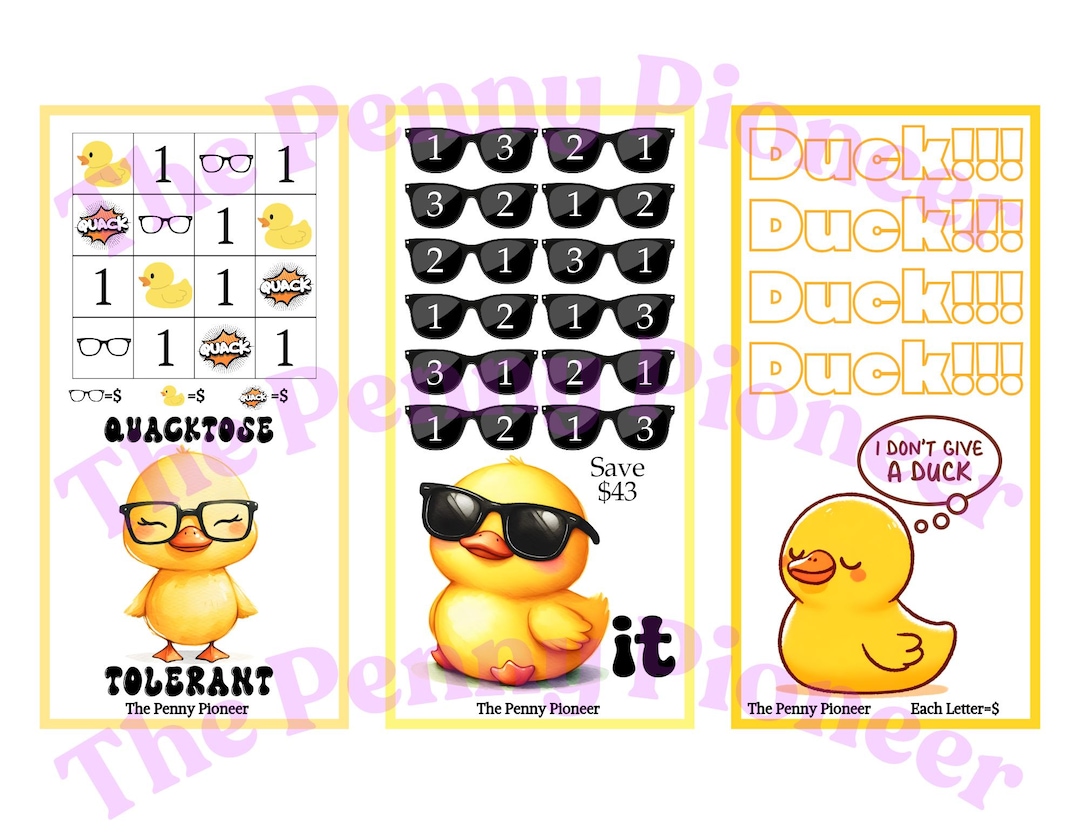 Funny Duck Mini Saving Challenges - Etsy