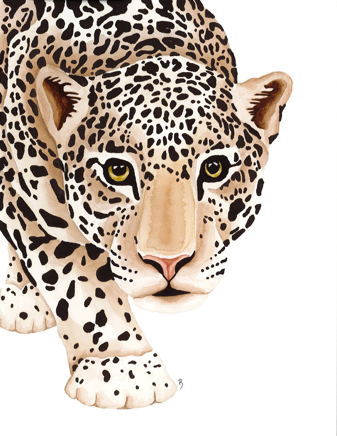 Leopard Watercolor Painting - Etsy