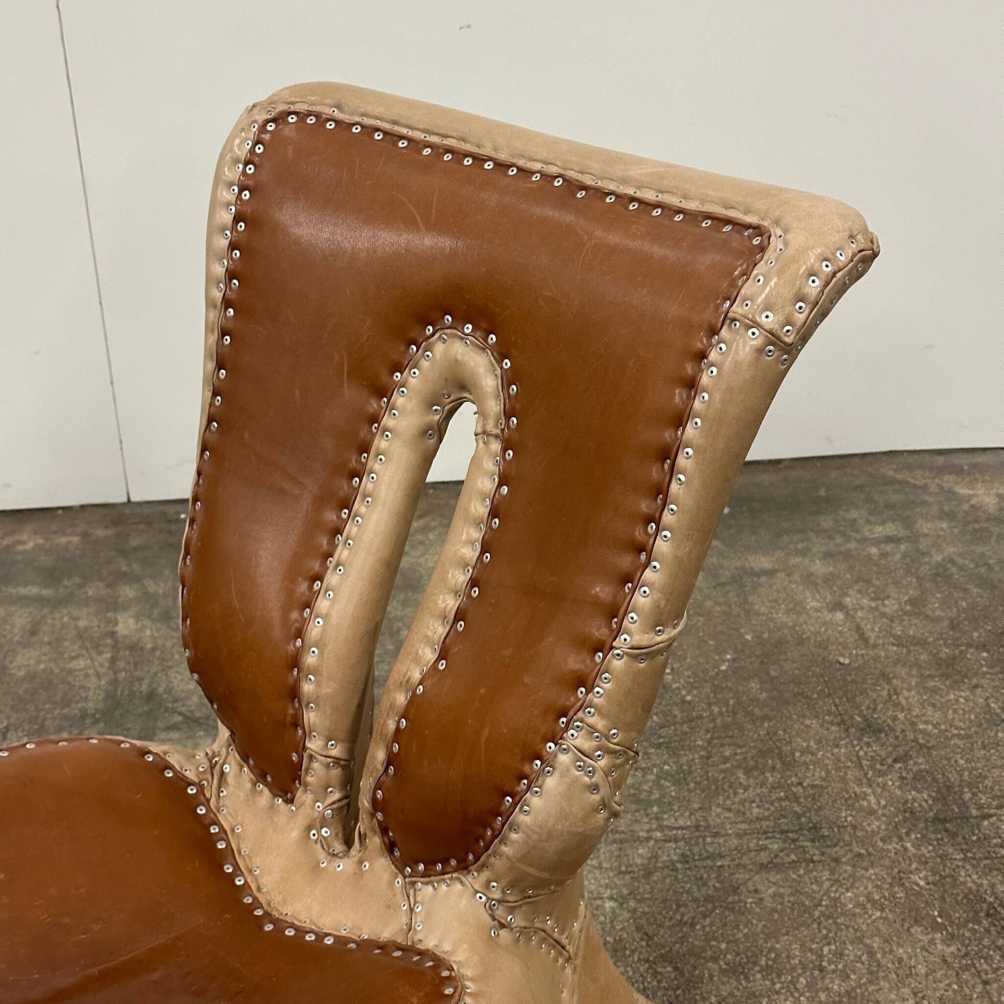 Riveted Saddle Leather Lounge Chair - Etsy