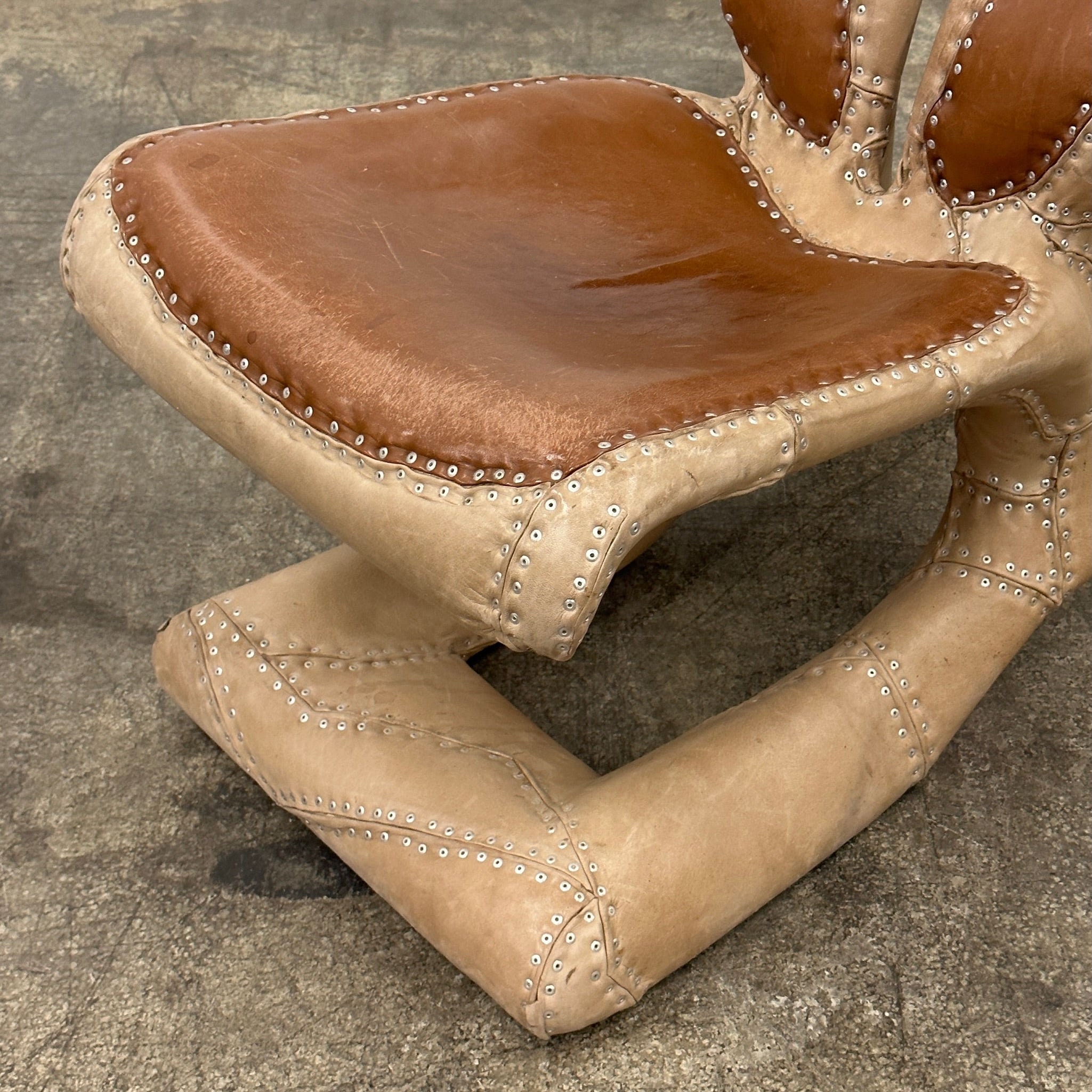 Riveted Saddle Leather Lounge Chair - Etsy