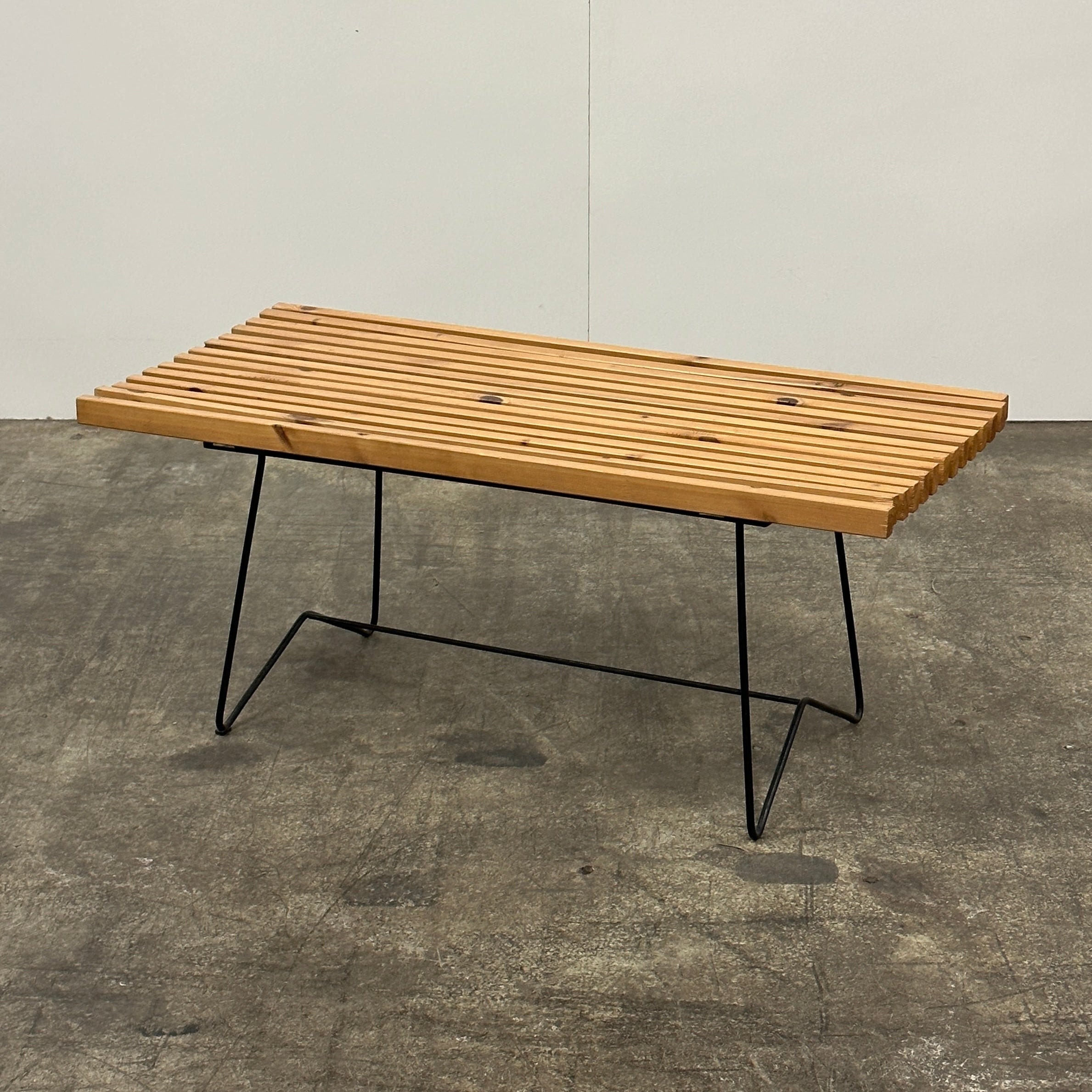 Vintage MCM Studio Made Slat Bench - Etsy