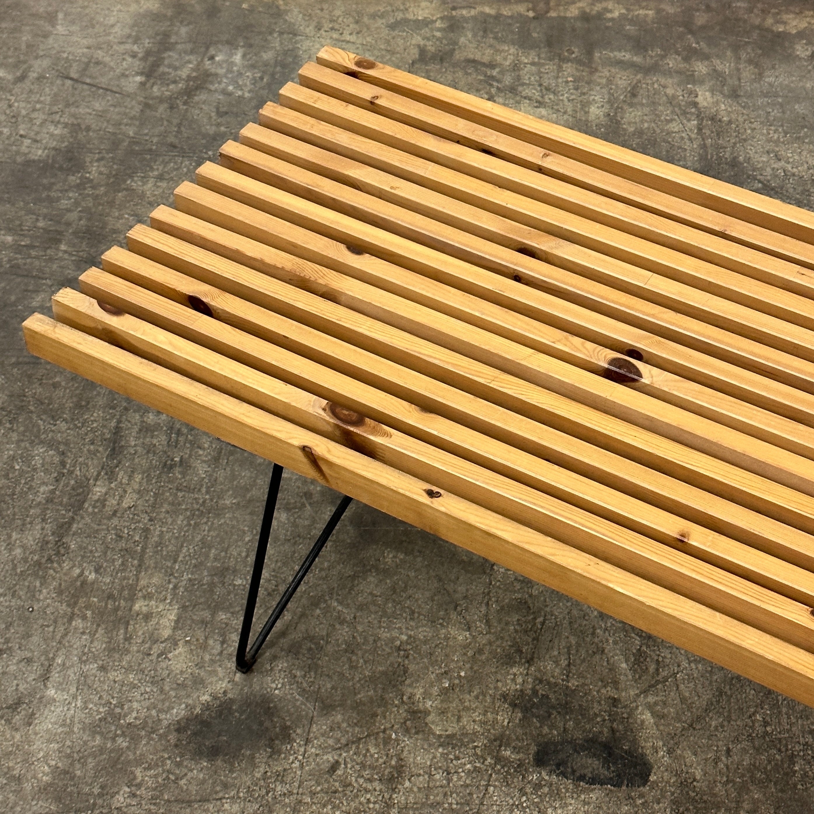 Vintage MCM Studio Made Slat Bench - Etsy