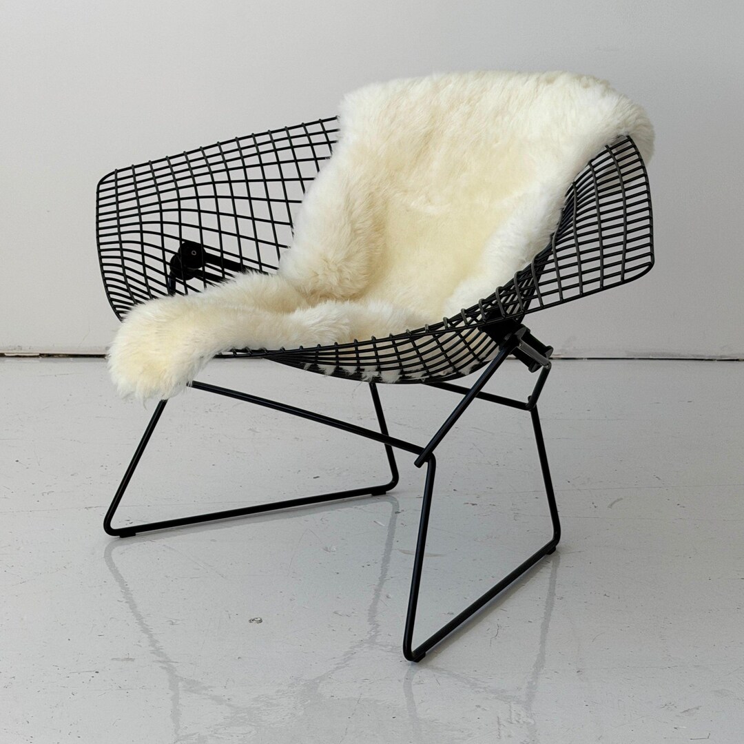Diamond Chair W/ Sheep Pelt by Harry Bertoia for Knoll - Etsy