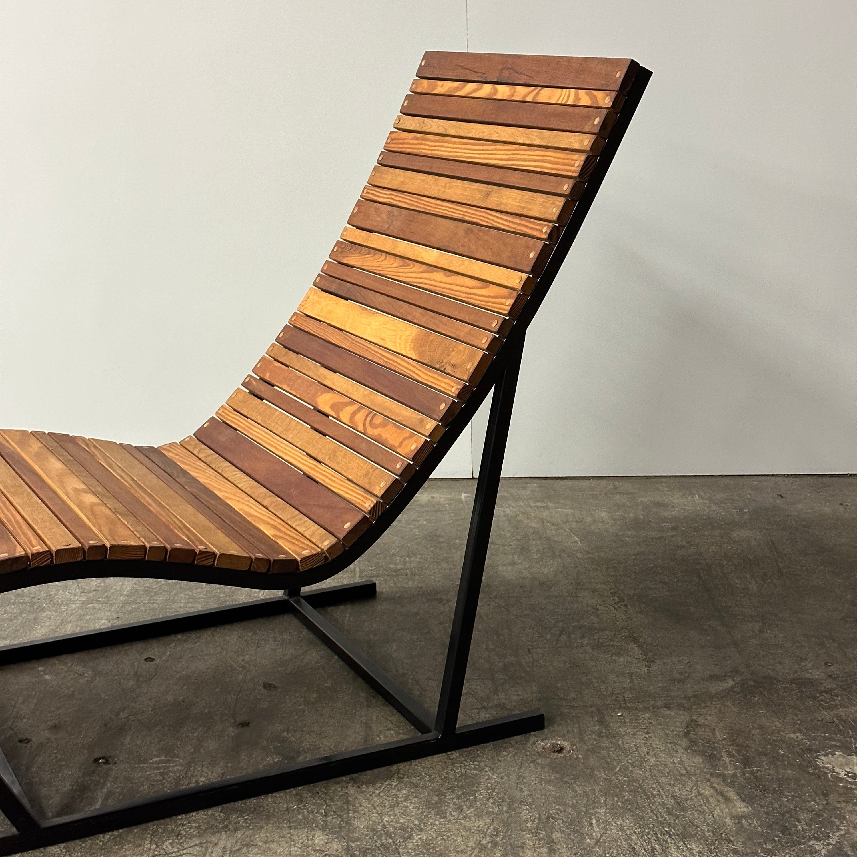 Vintage MCM Mid Century Modern Studio Made Wood Slat Chaise - Etsy