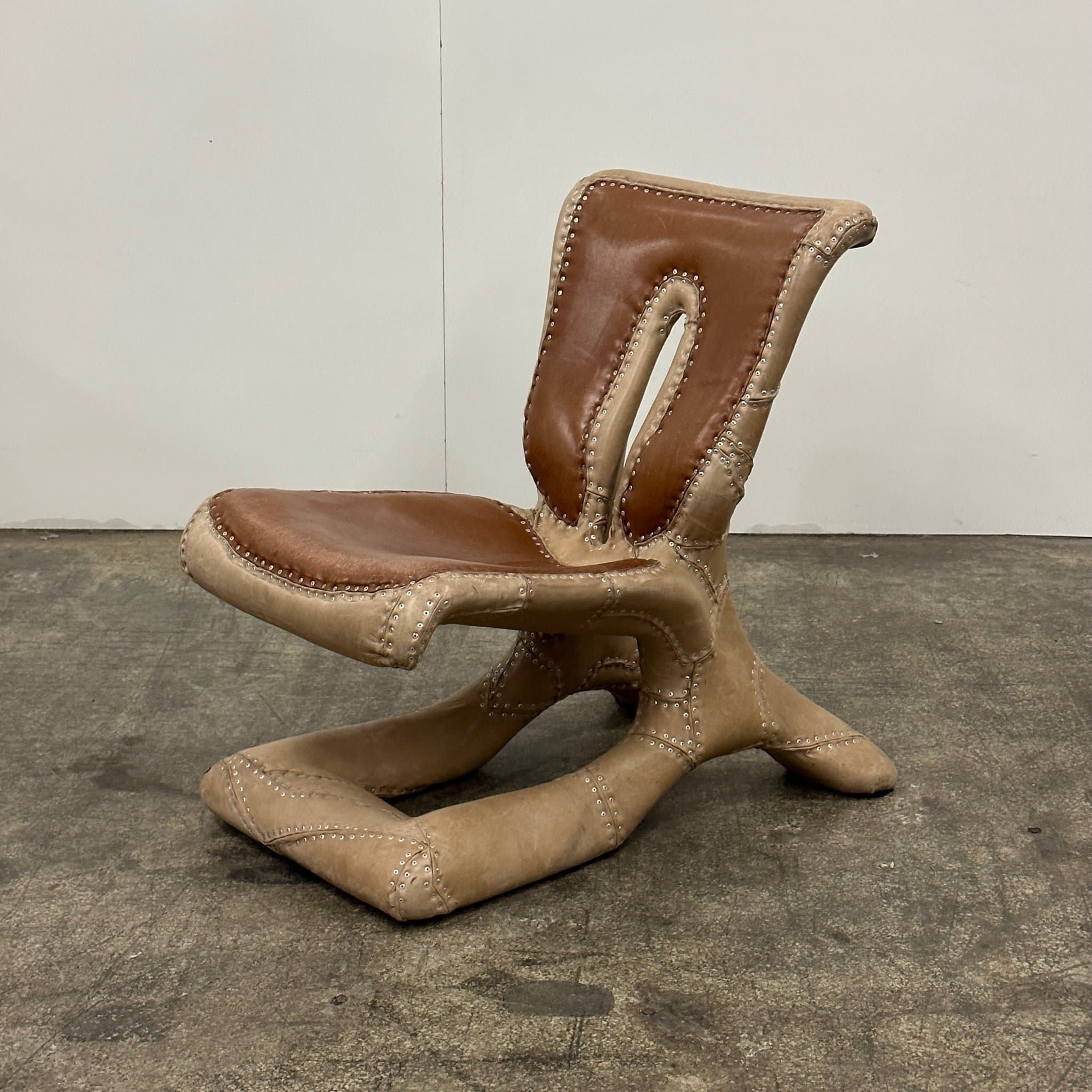 Riveted Saddle Leather Lounge Chair - Etsy