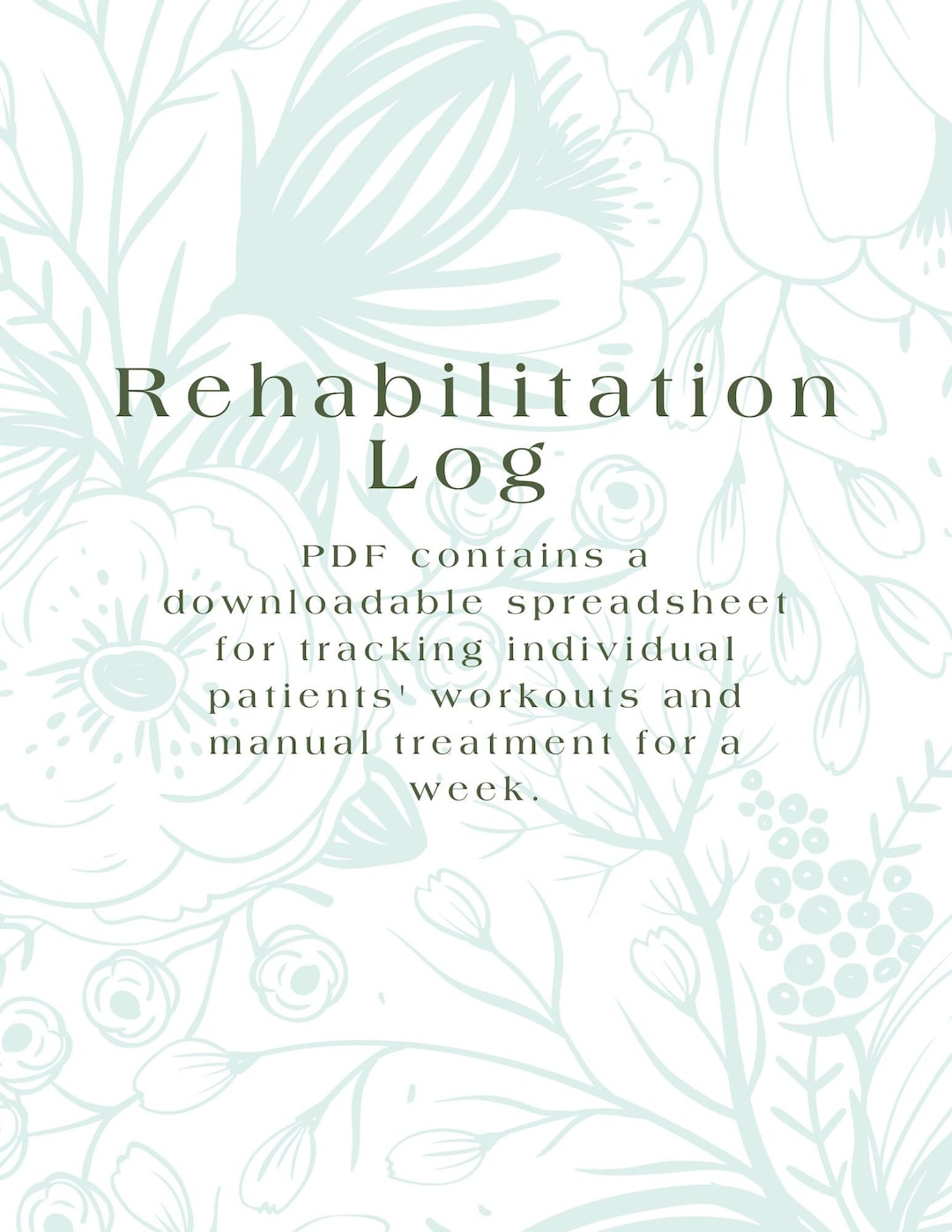 Athletic Trainer Rehabilitation Log - Etsy