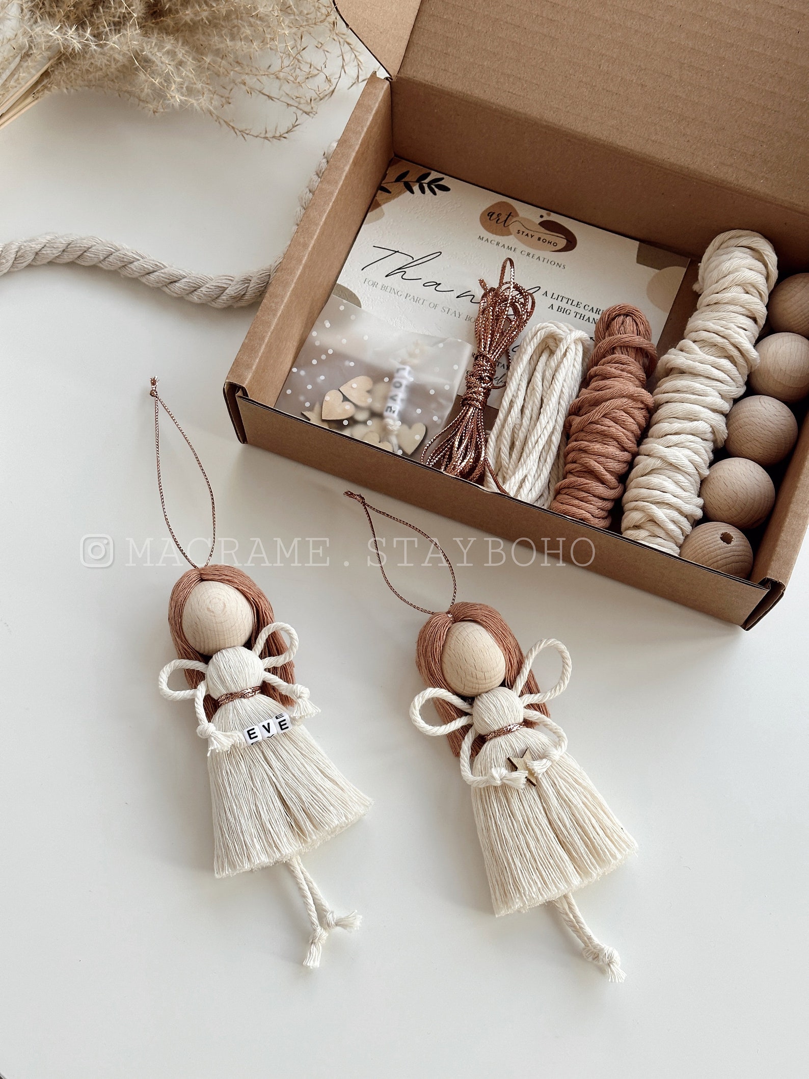 Macrame ANGEL Video TUTORIAL/PATTERN, Beginner Friendly, Step by Step Instructions, Macrame Doll ...