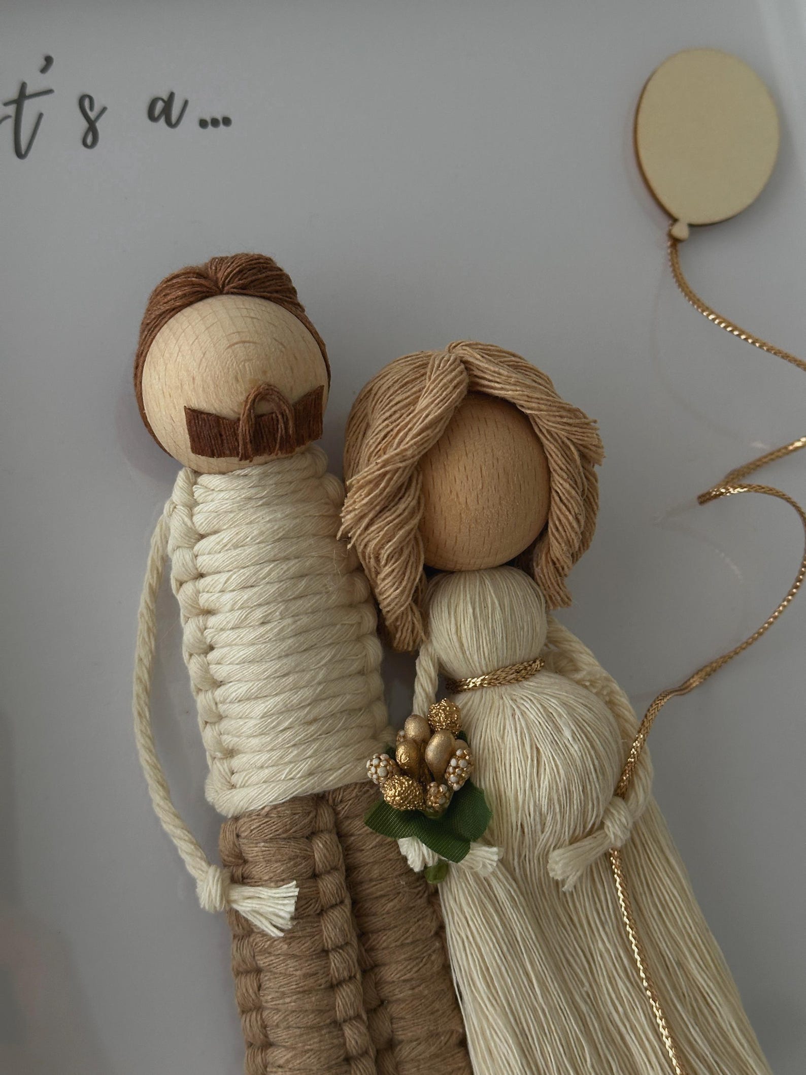 PERSONALIZED Parents-to Be Dolls, Macrame Dolls, Gender Reveal Gift ...