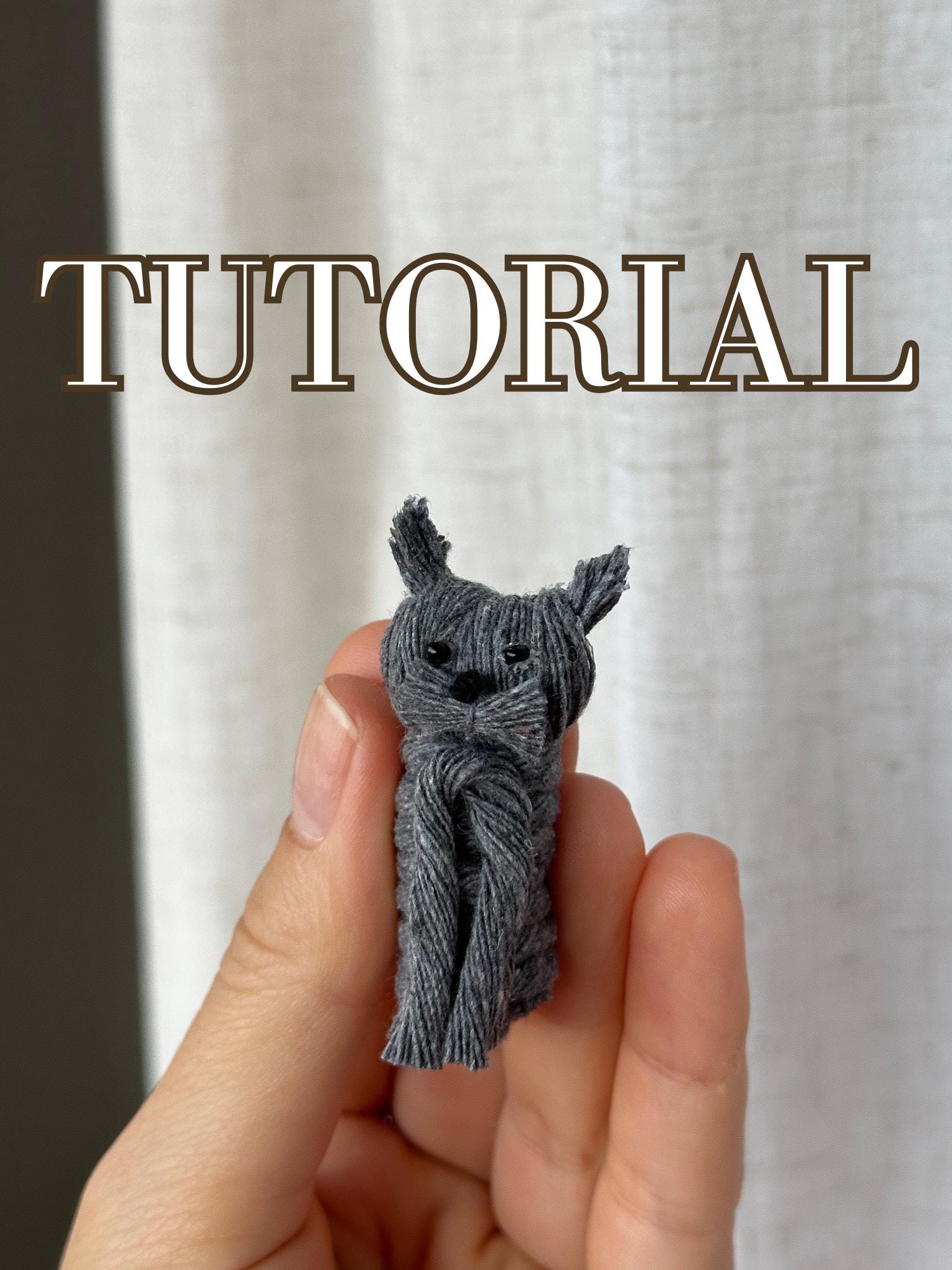 Macrame CAT Video TUTORIAL/PATTERN, Beginner Friendly, Step by Step Instructions, Macrame Pet ...