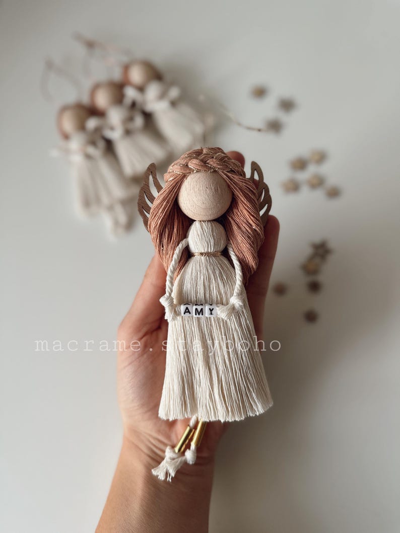 BIG MACRAME ANGEL Premium Edition Yarn Angel Christmas Tree Decorations ...