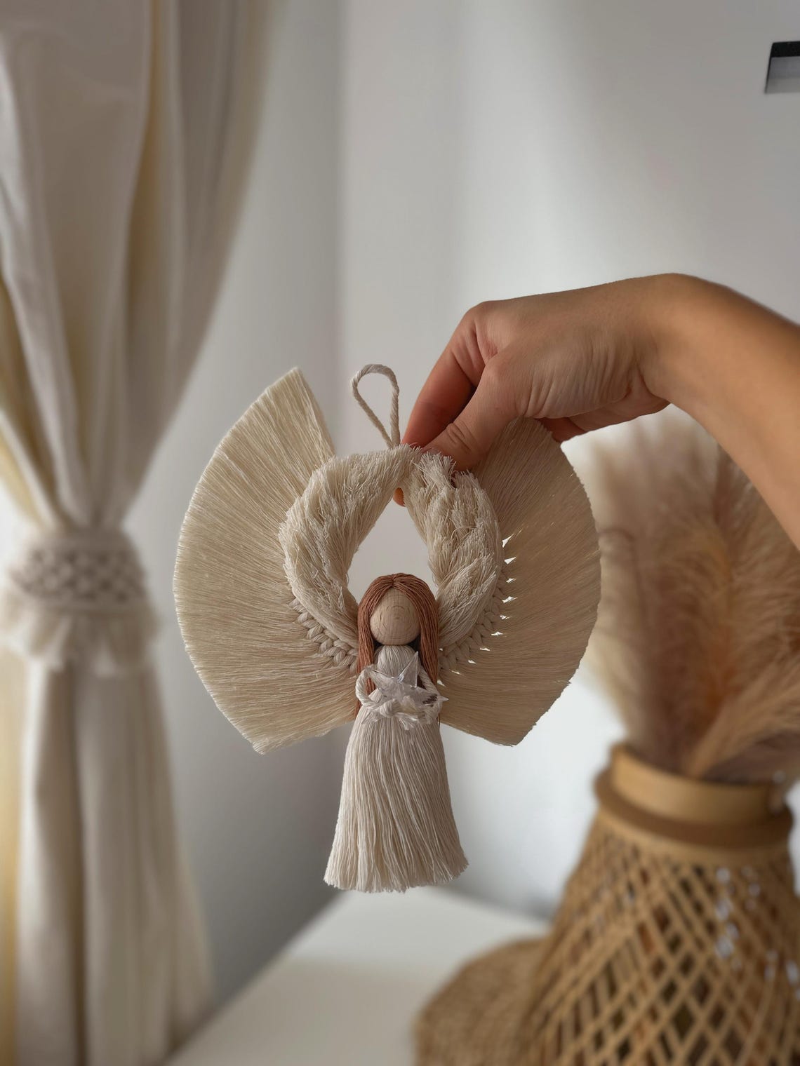 Macrame Angel VIDEO TUTORIAL/PATTERN, With Big Wings, Step by Step ...