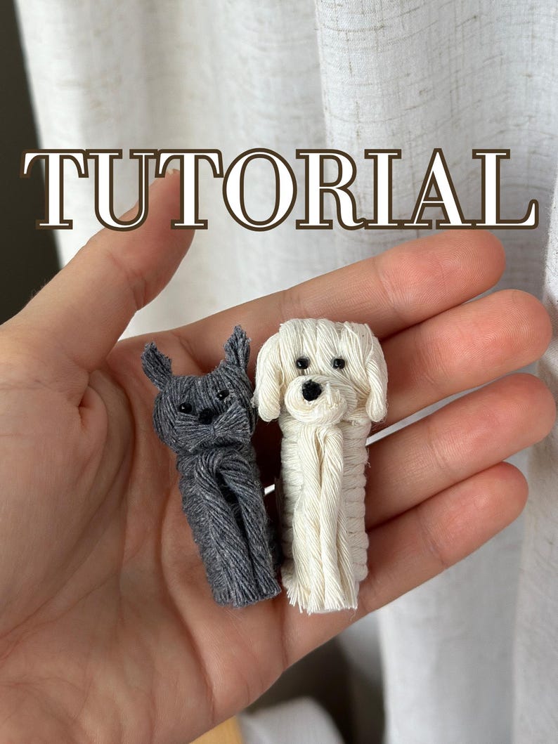 Macrame CAT & DOG Video Tutorial/pattern, Beginner Friendly, Macrame ...