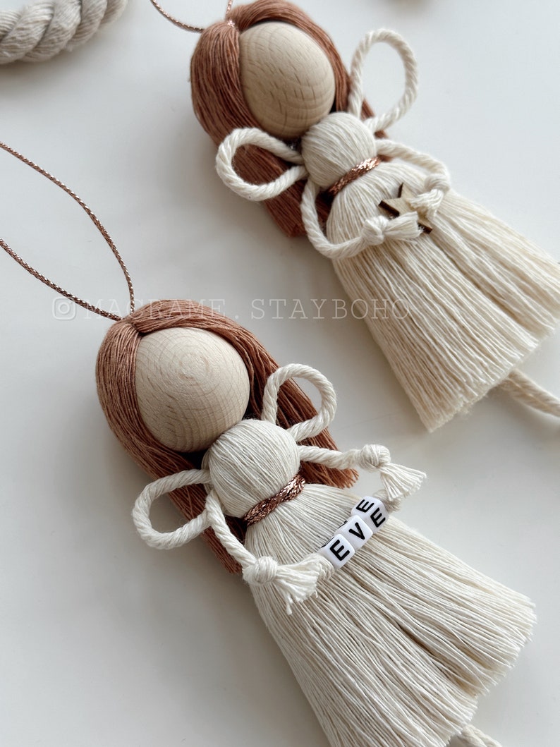 BIG MACRAME ANGEL Yarn Angel Christmas Tree Decorations - Etsy