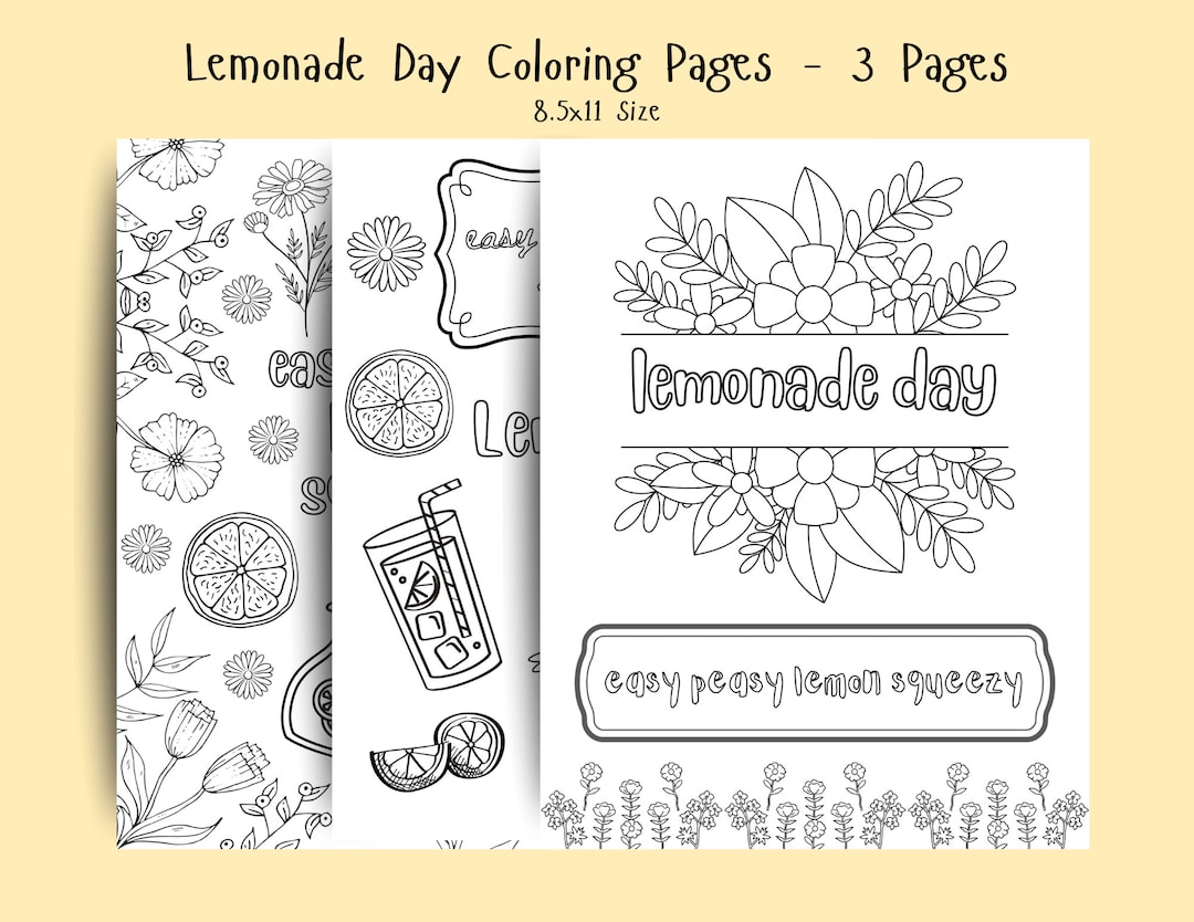 Printable Coloring Pages, Lemonade Day, Lemonade Day Activities, Kids ...