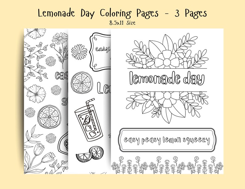 Printable Coloring Pages, Lemonade Day, Lemonade Day Activities, Kids ...
