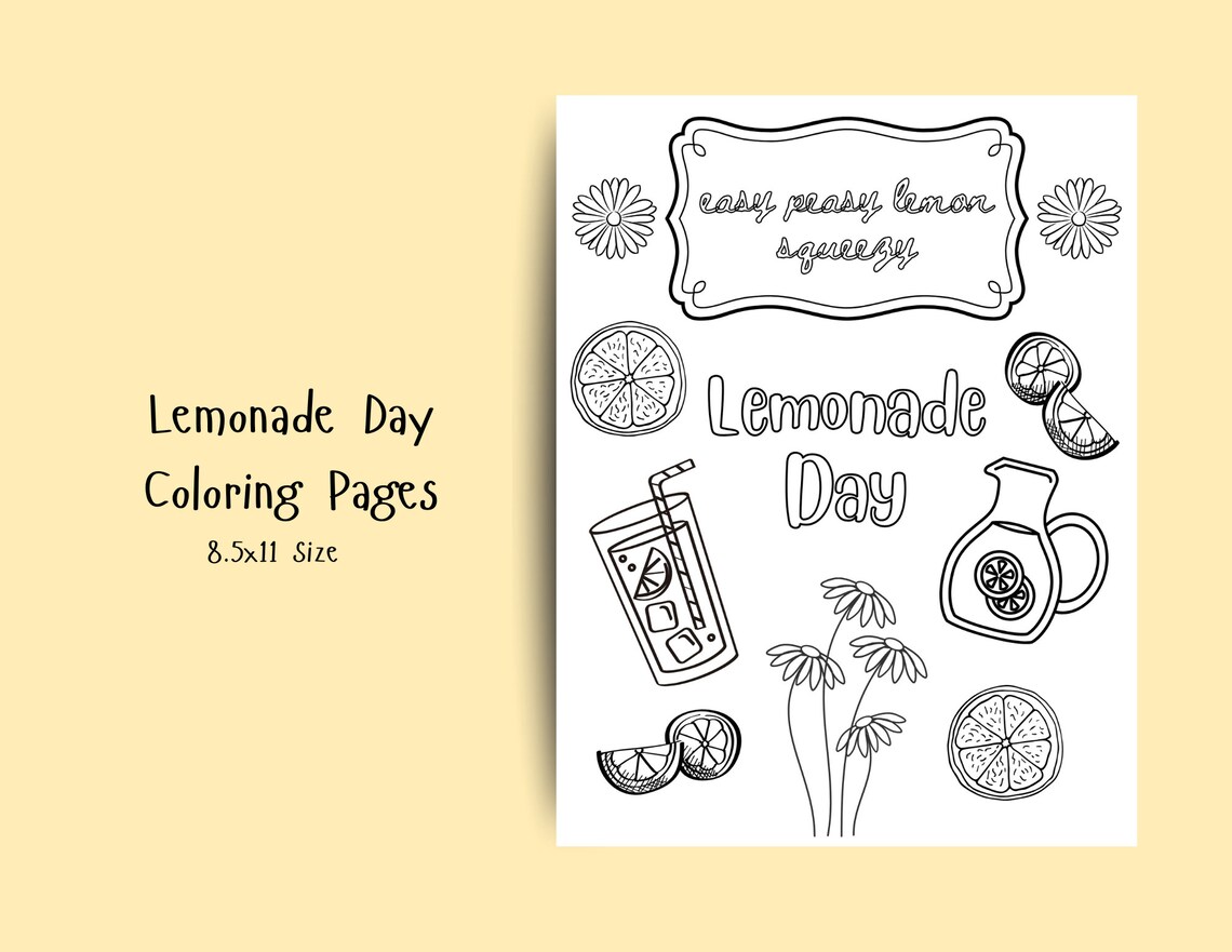 Printable Coloring Pages, Lemonade Day, Lemonade Day Activities, Kids ...