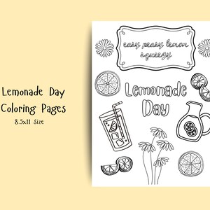 Printable Coloring Pages, Lemonade Day, Lemonade Day Activities, Kids ...