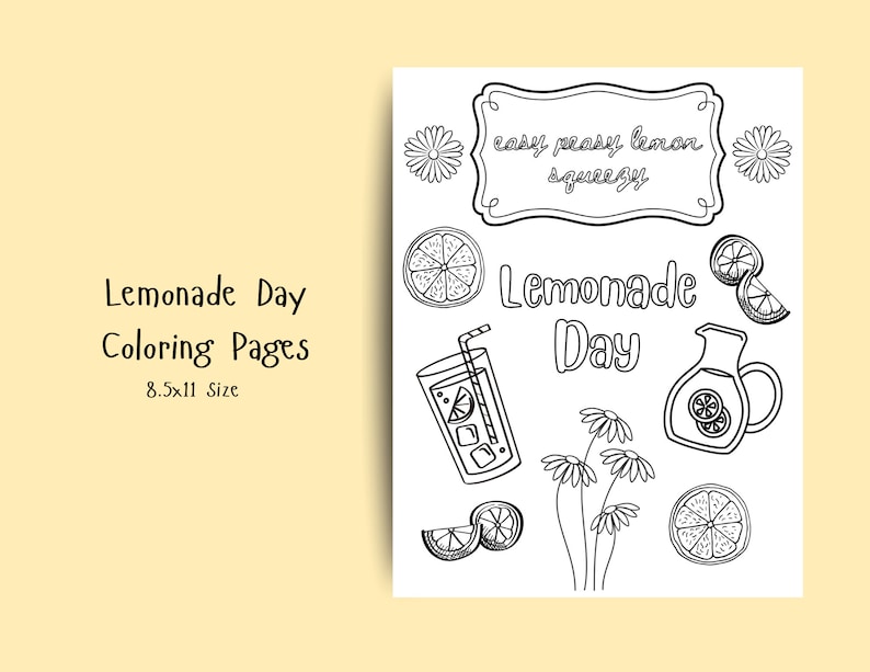Printable Coloring Pages, Lemonade Day, Lemonade Day Activities, Kids ...