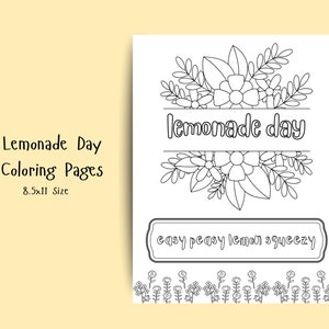 Printable Coloring Pages, Lemonade Day, Lemonade Day Activities, Kids ...