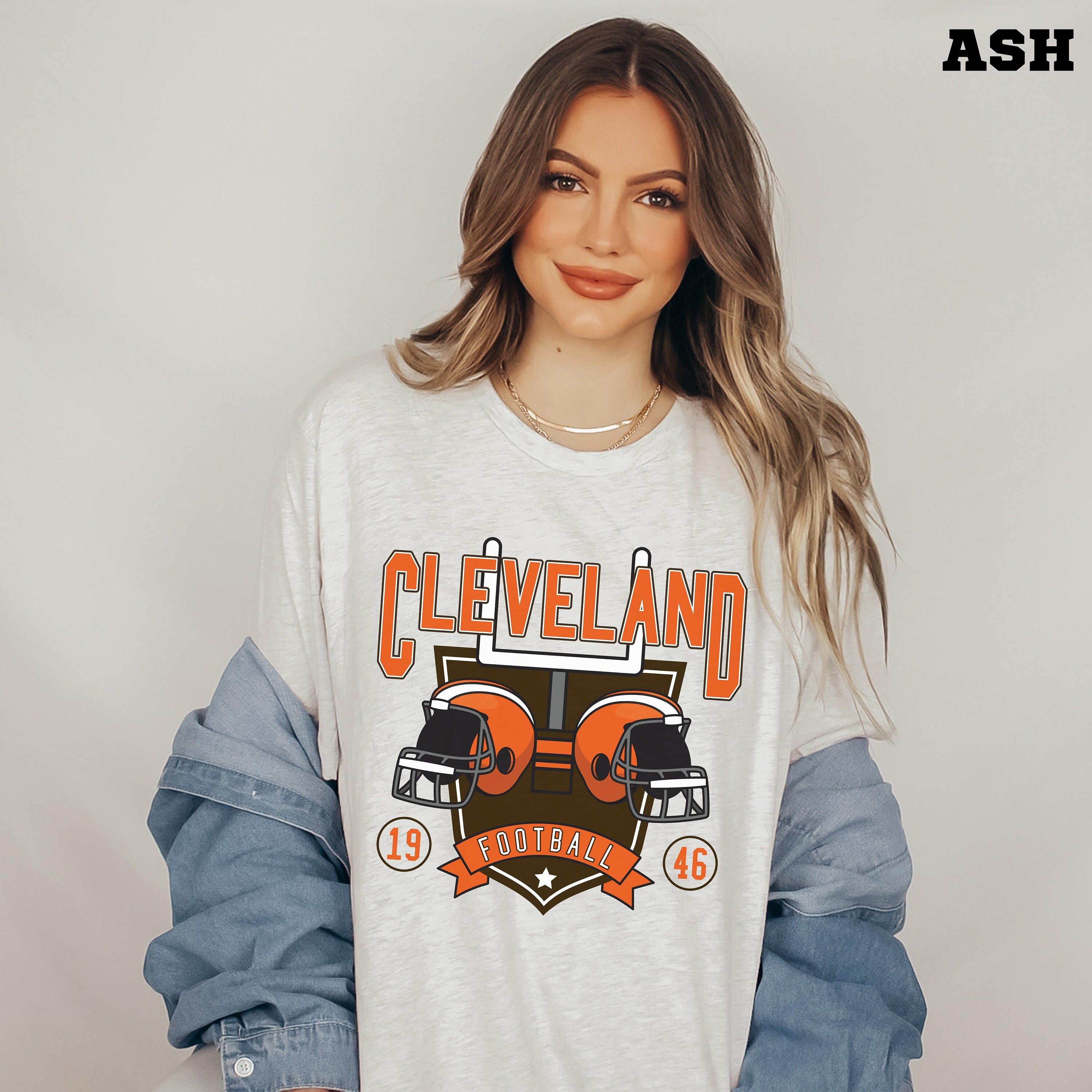 Cleveland Football Shirt, Vintage Style Cleveland Football Tshirt ...