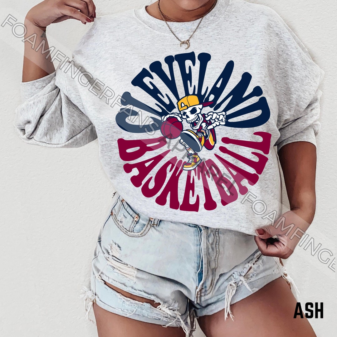 Cleveland Basketball Crewneck Sweatshirt, Retro Cleveland Basketball ...