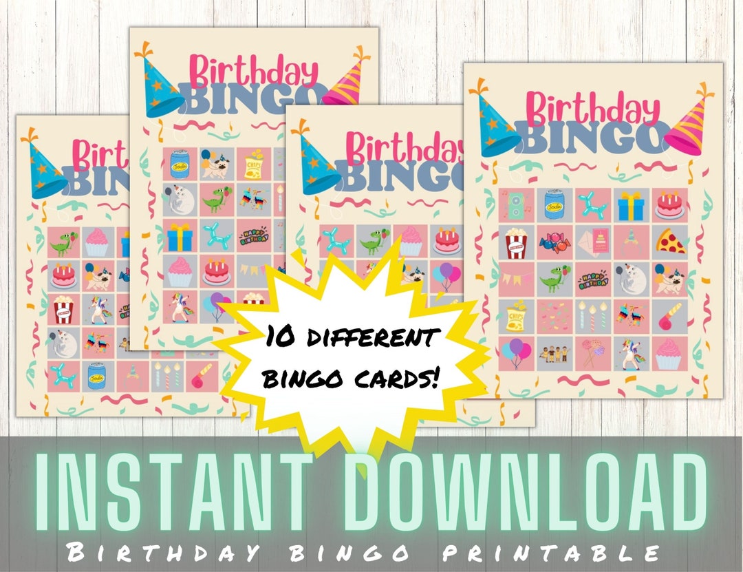 Birthday Bingo Printable Bundle - Etsy