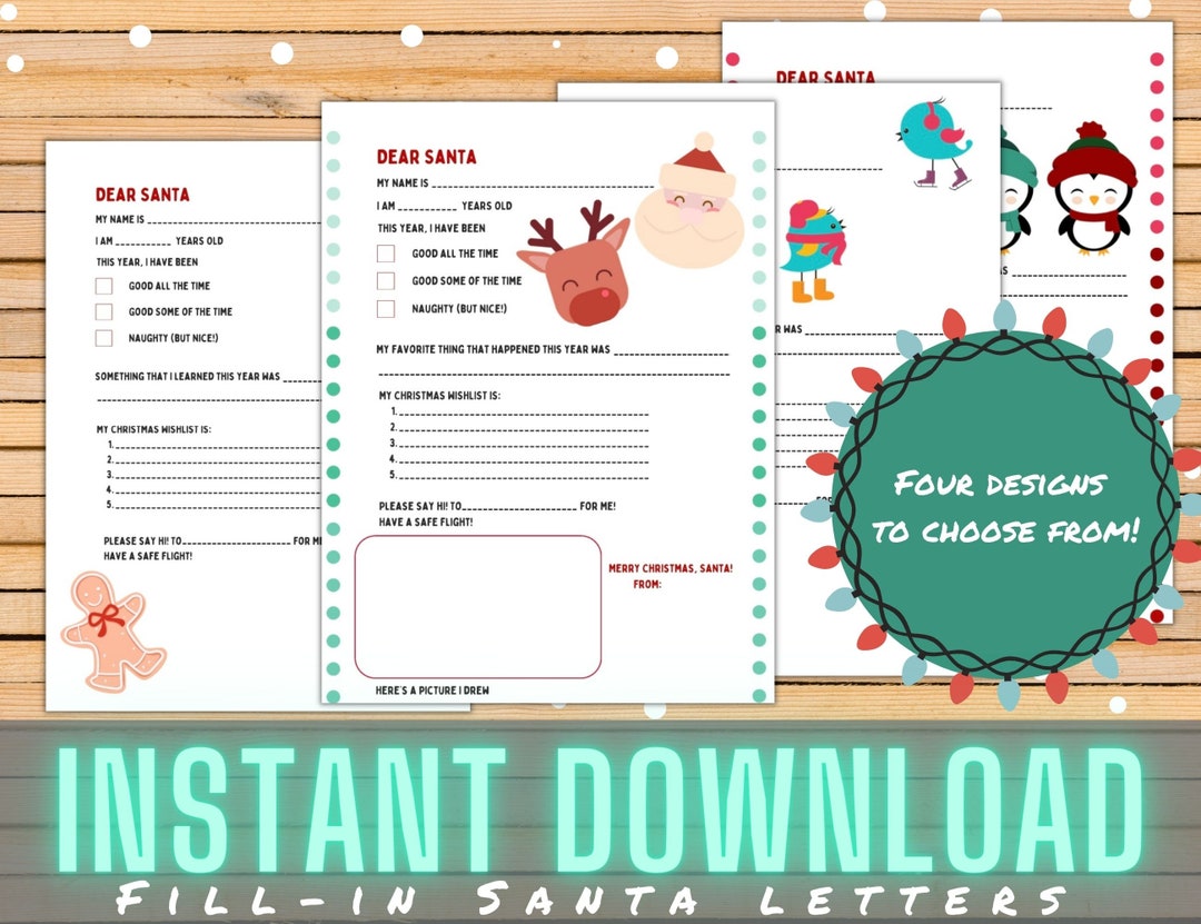 Santa Letter Fill-in-the Blanks - Etsy