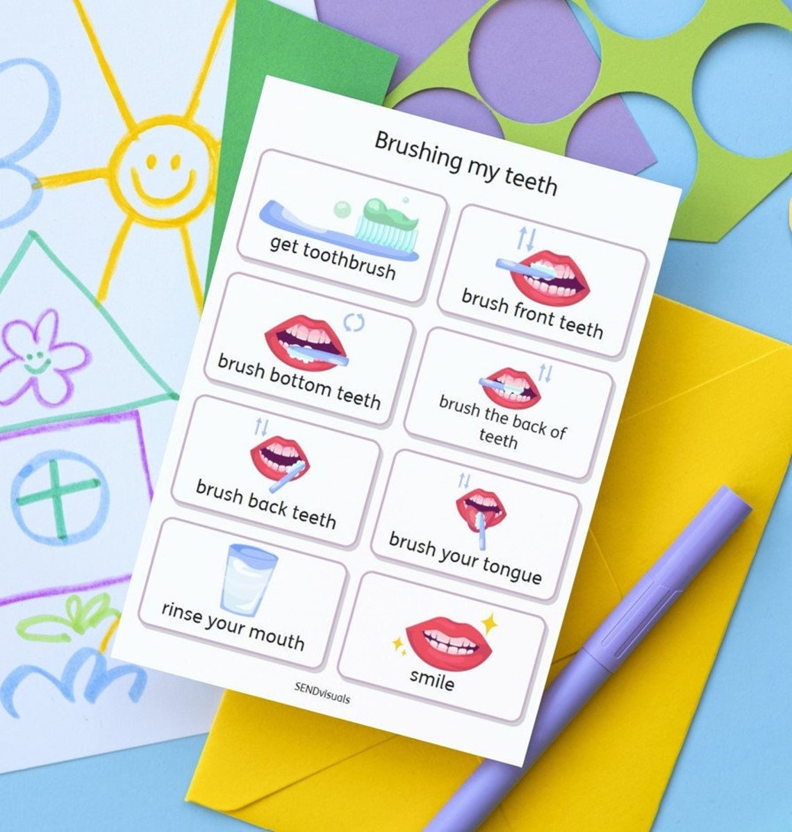 Brushing Teeth Sequence Cards: Visual Cues for Daily Routine (PDF) - Etsy