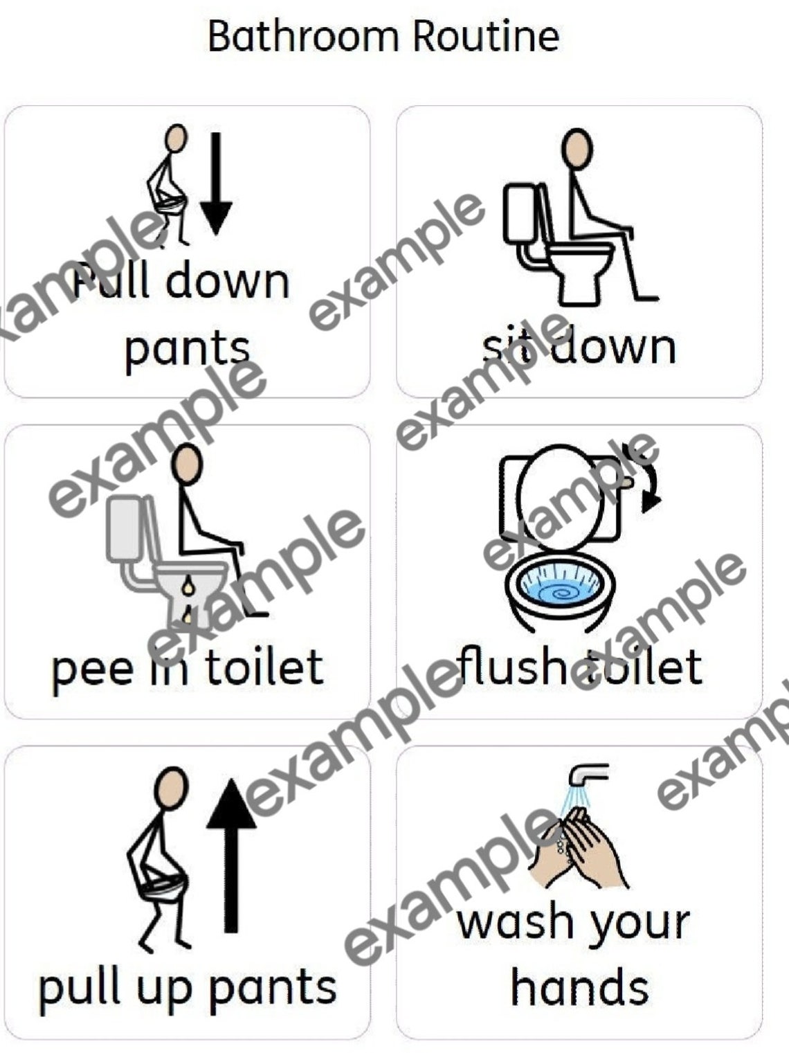 Toilet Sequence Card, Visual Cues Potty Training, Visual Support and ...