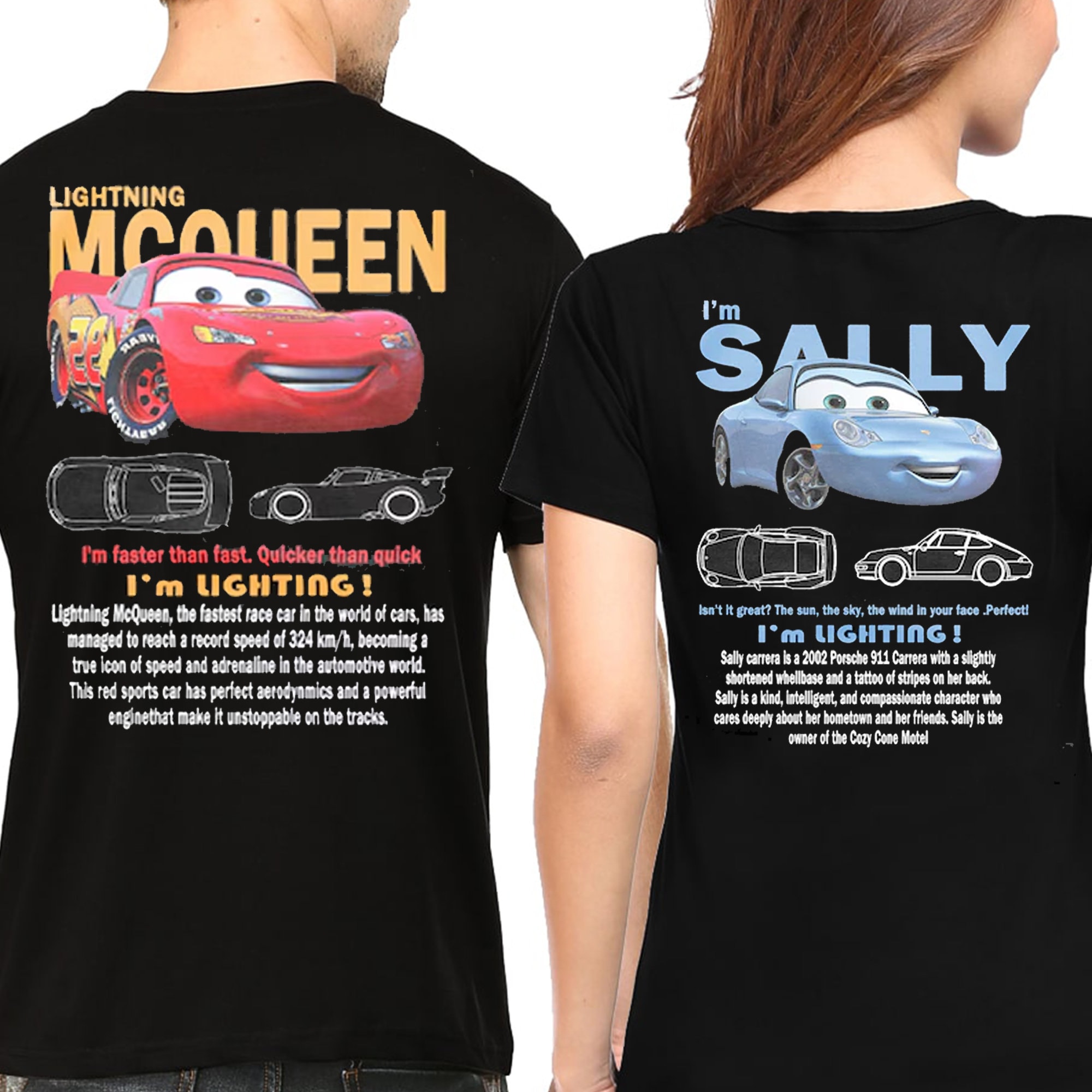 Camisa De Color Cómodo A Juego De Vintage Cars Camiseta De Pareja De