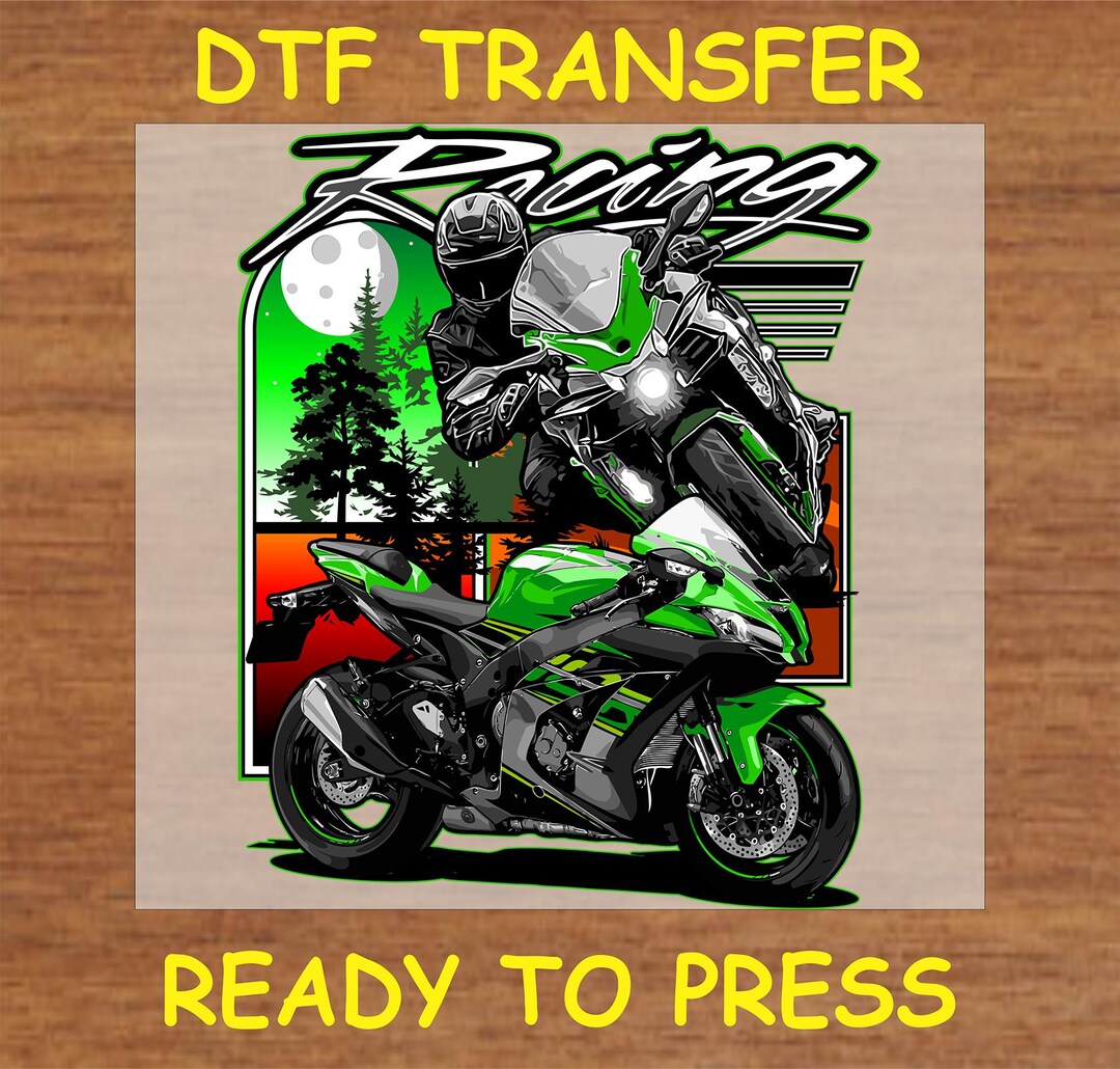 Motorcycle DTF Transfer Iron on Heat Transfer - Ready to Press Hot Peel ...
