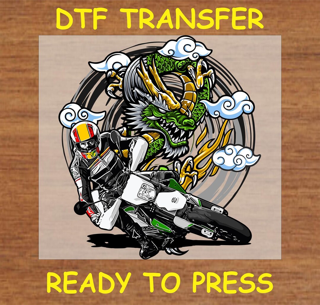 Motorcycle DTF Transfer Iron on Heat Transfer - Ready to Press Hot Peel ...