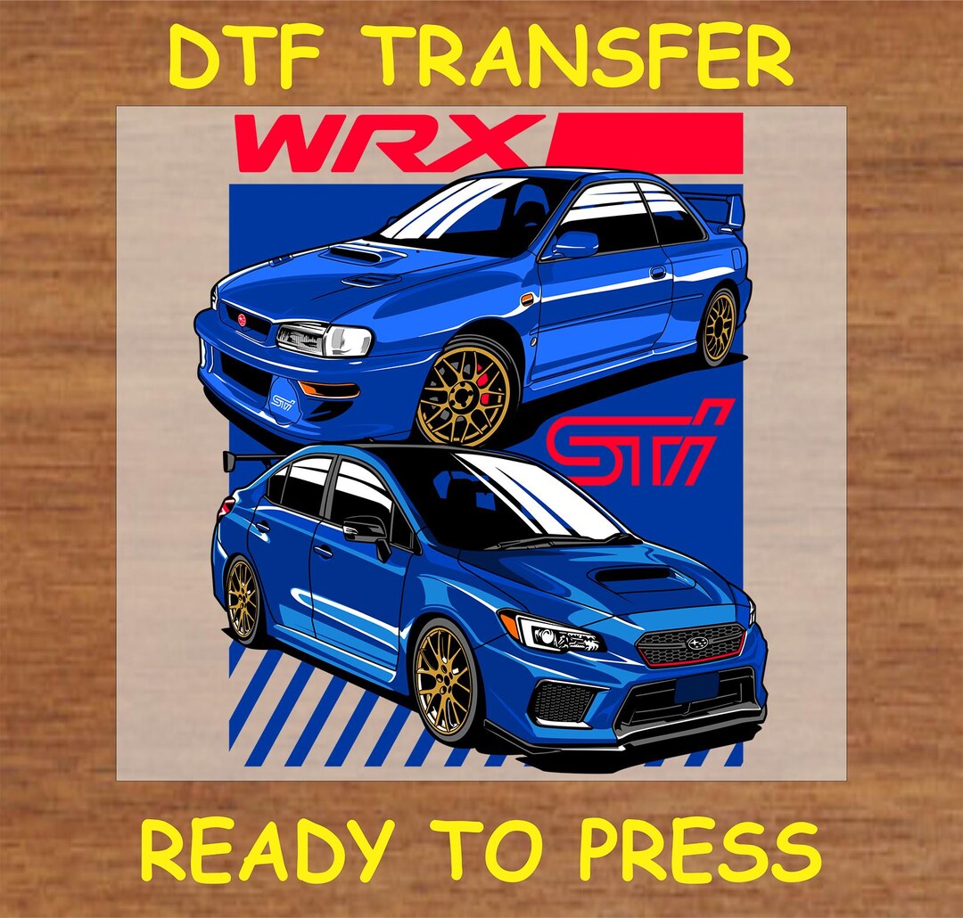 Car DTF Transfer Iron on Heat Transfer Ready to Press Hot Peel, Wrx STI ...
