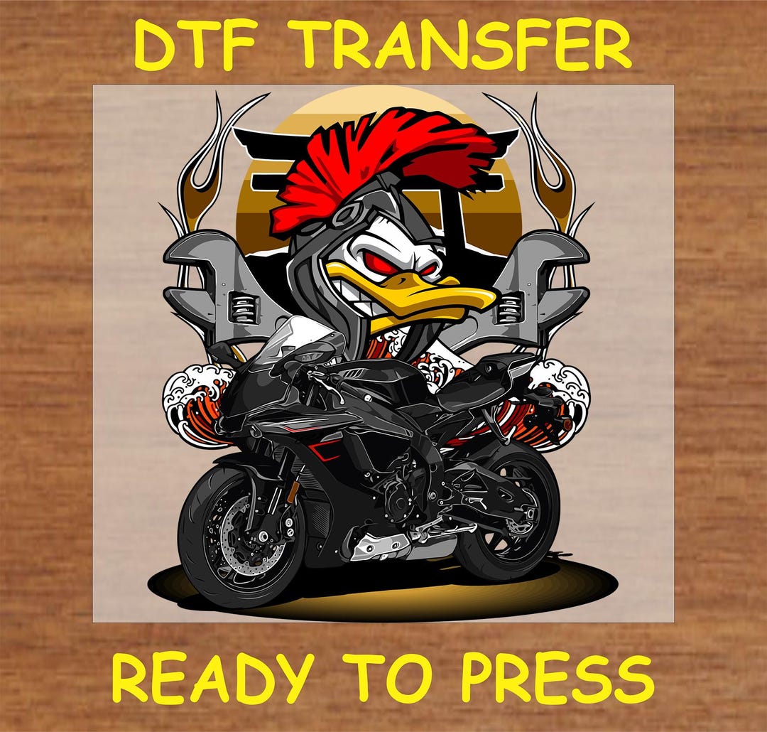 Motorcycle DTF Transfer Iron on Heat Transfer - Ready to Press Hot Peel ...