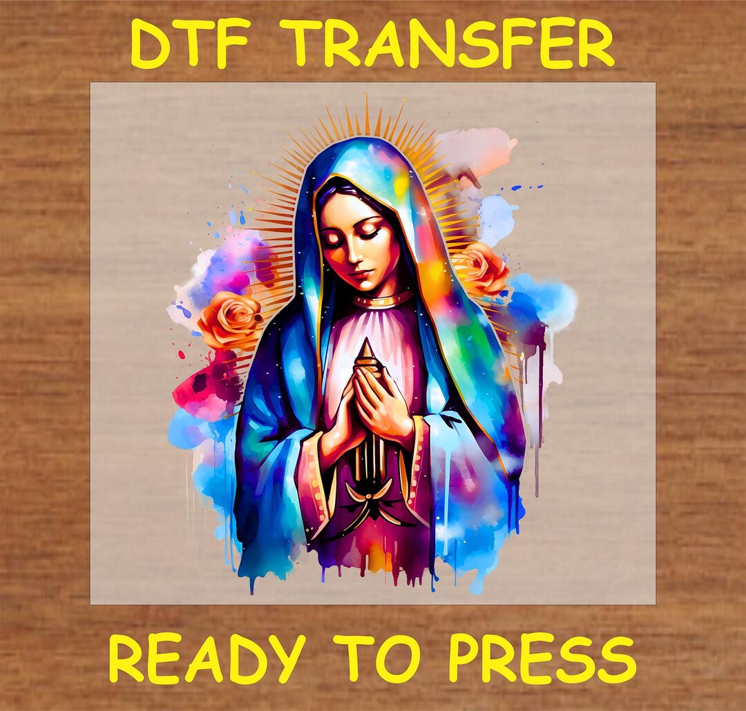 Virgin Mary DTF Transfer Iron on Heat Transfer - Ready to Press Hot ...