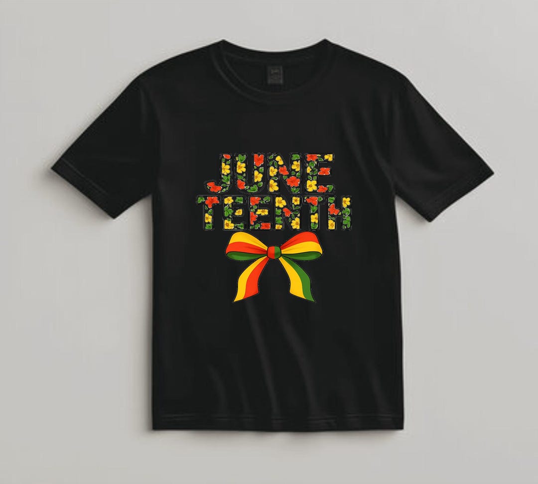 Juneteenth Floral Shirt With RBG Ribbon – Afrocentric Pride T-shirt or ...