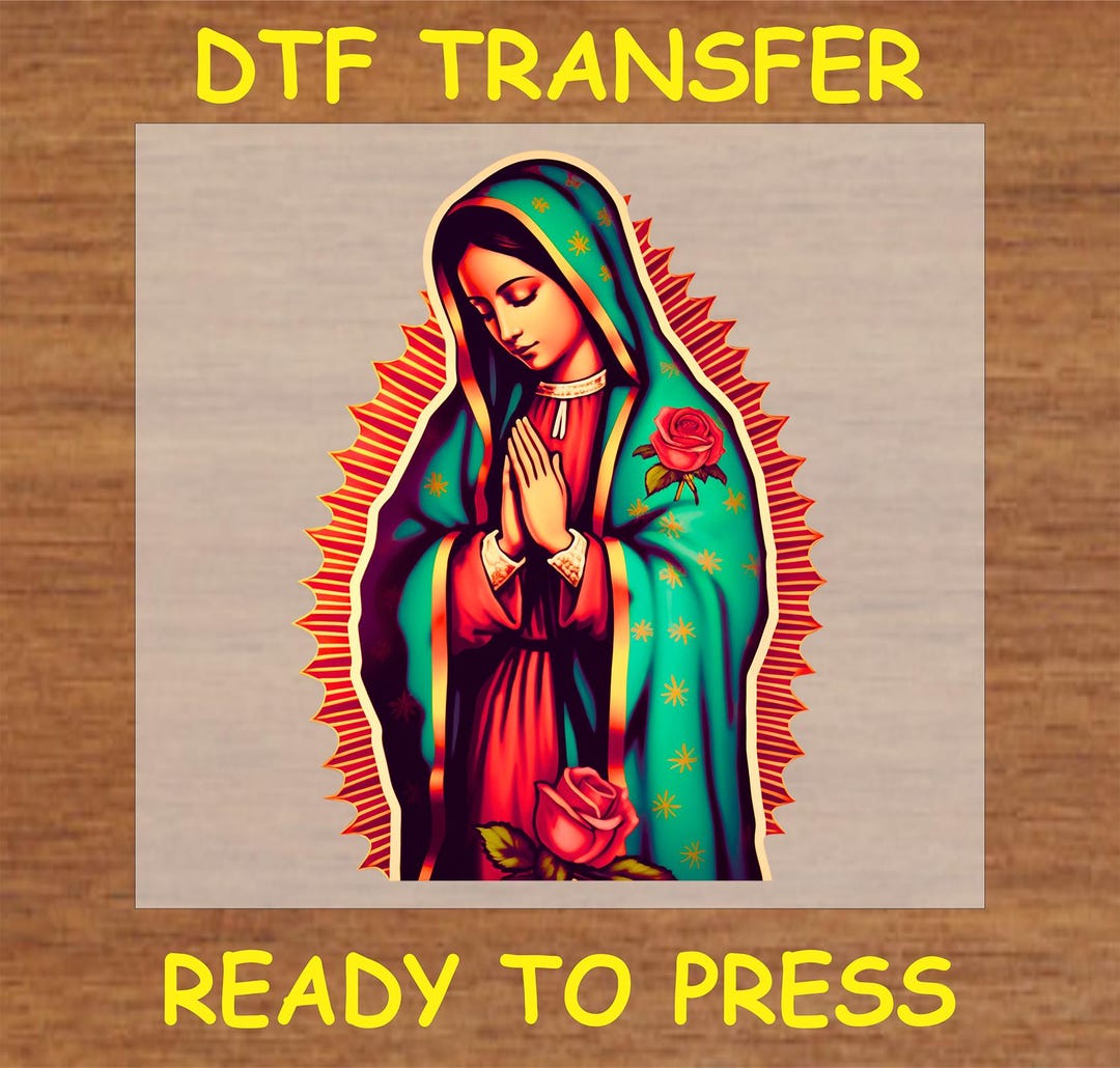 Virgin Mary DTF Transfer Iron on Heat Transfer - Ready to Press Hot ...