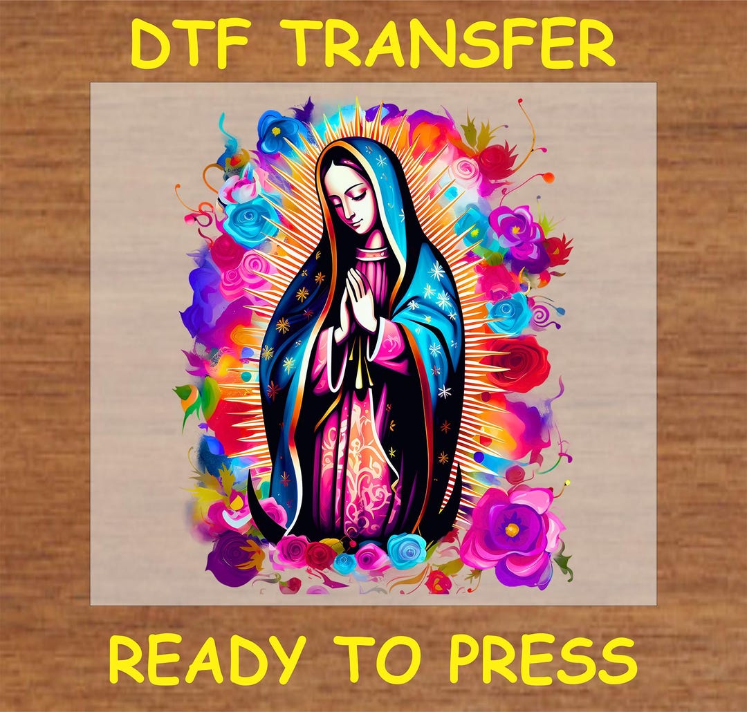 Virgin Mary DTF Transfer Iron on Heat Transfer - Ready to Press Hot ...
