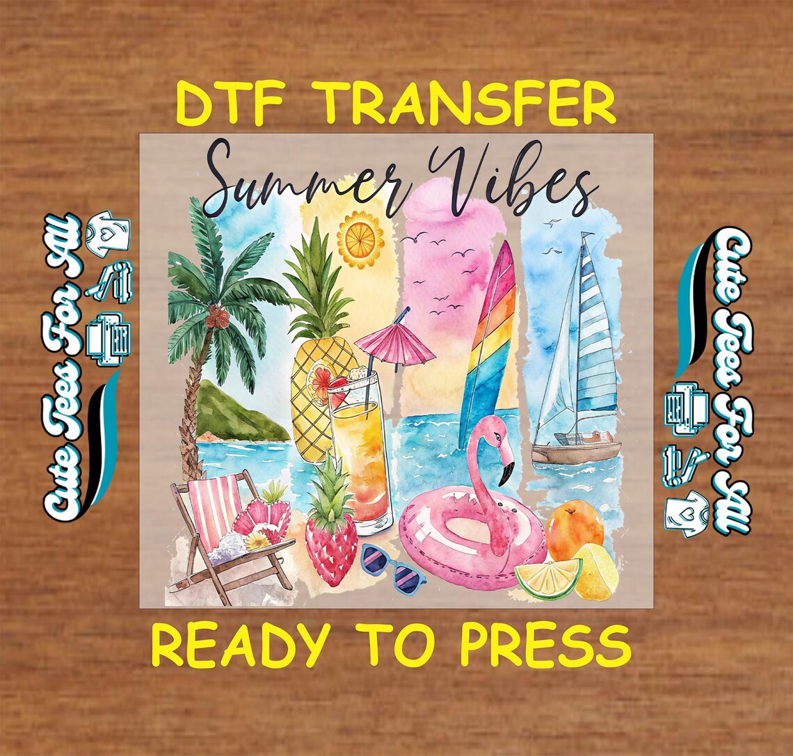 Summer DTF Transfer Iron on Heat Transfer - Ready to Press, Summer ...