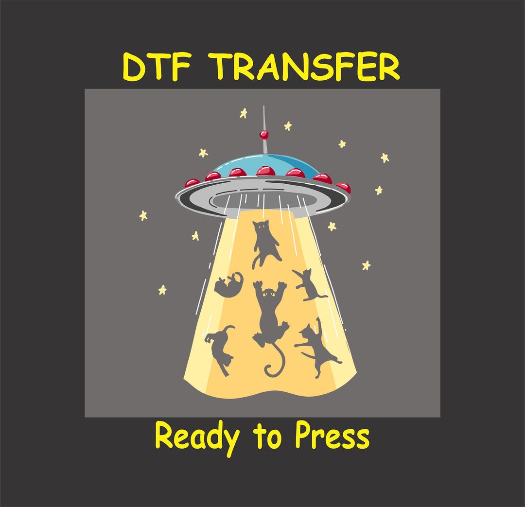 Cat DTF Transfer Iron on Heat Transfer - Ready to Press, Alien ...