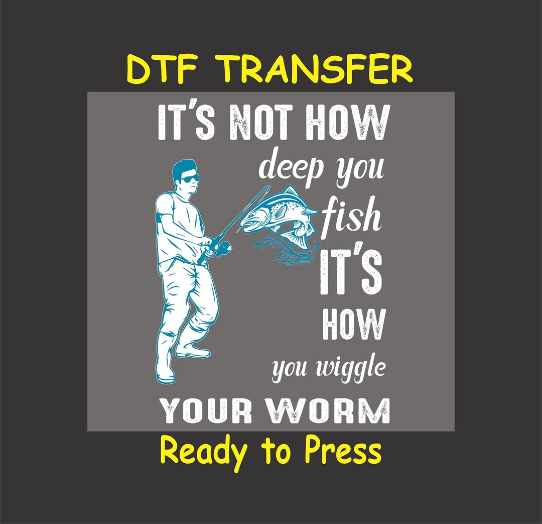 Fishing DTF Transfer Iron on Heat Transfer - Ready to Press Hot Peel ...