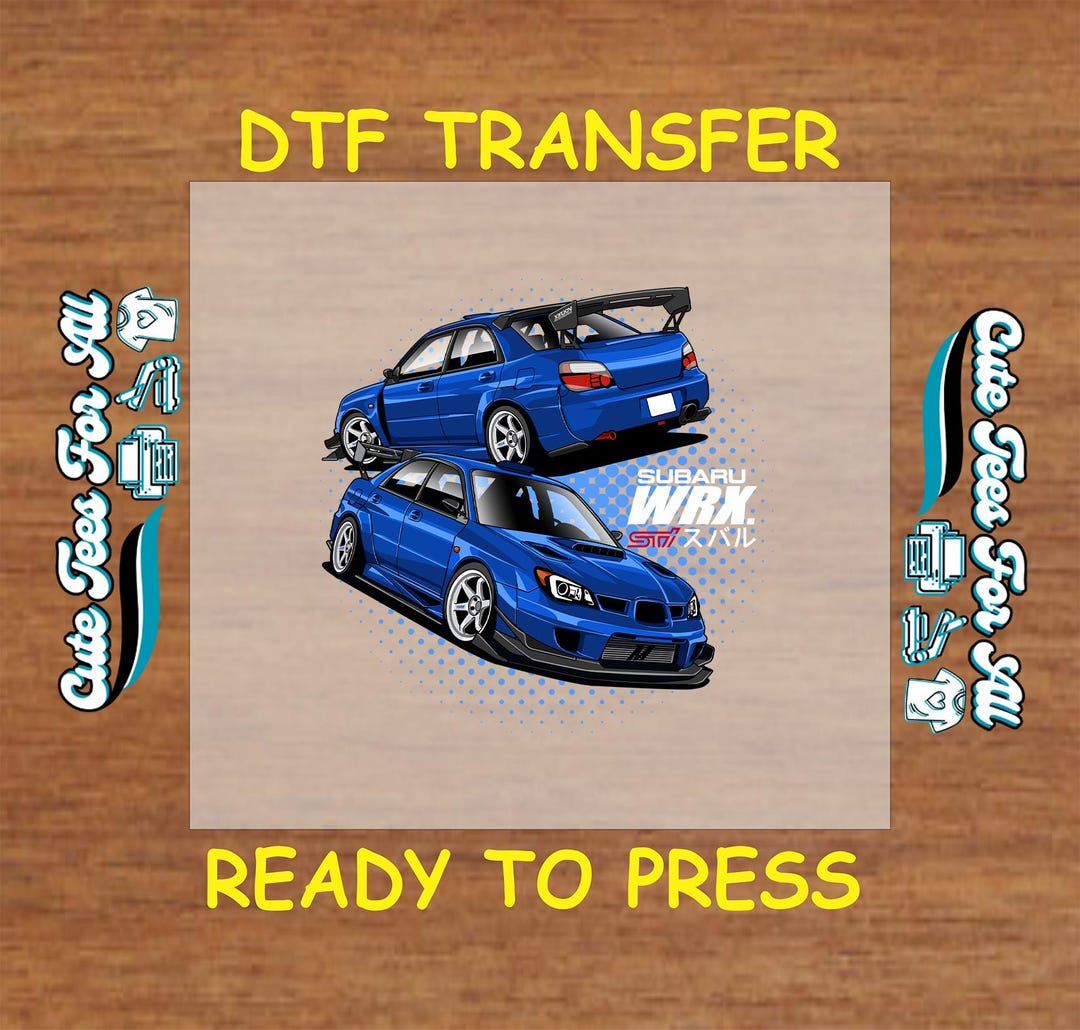 Jdm Car DTF Transfer Iron on Heat Transfer - Blue Rally-style Sedan DTF ...